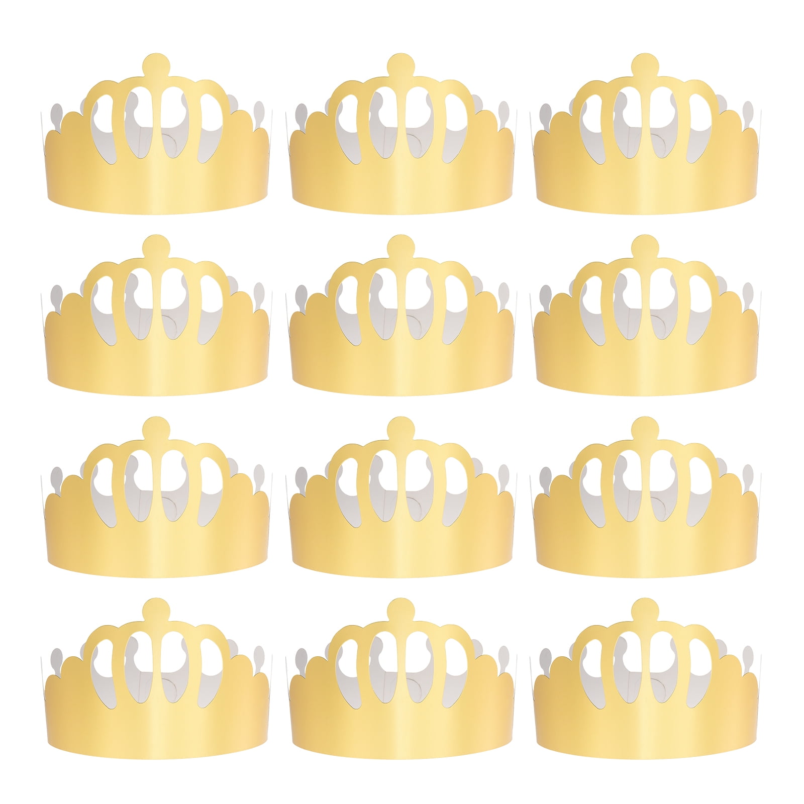 Uxcell 12 Pcs Paper Crowns Gold Foil Crown for Birthday,Crown Style ...