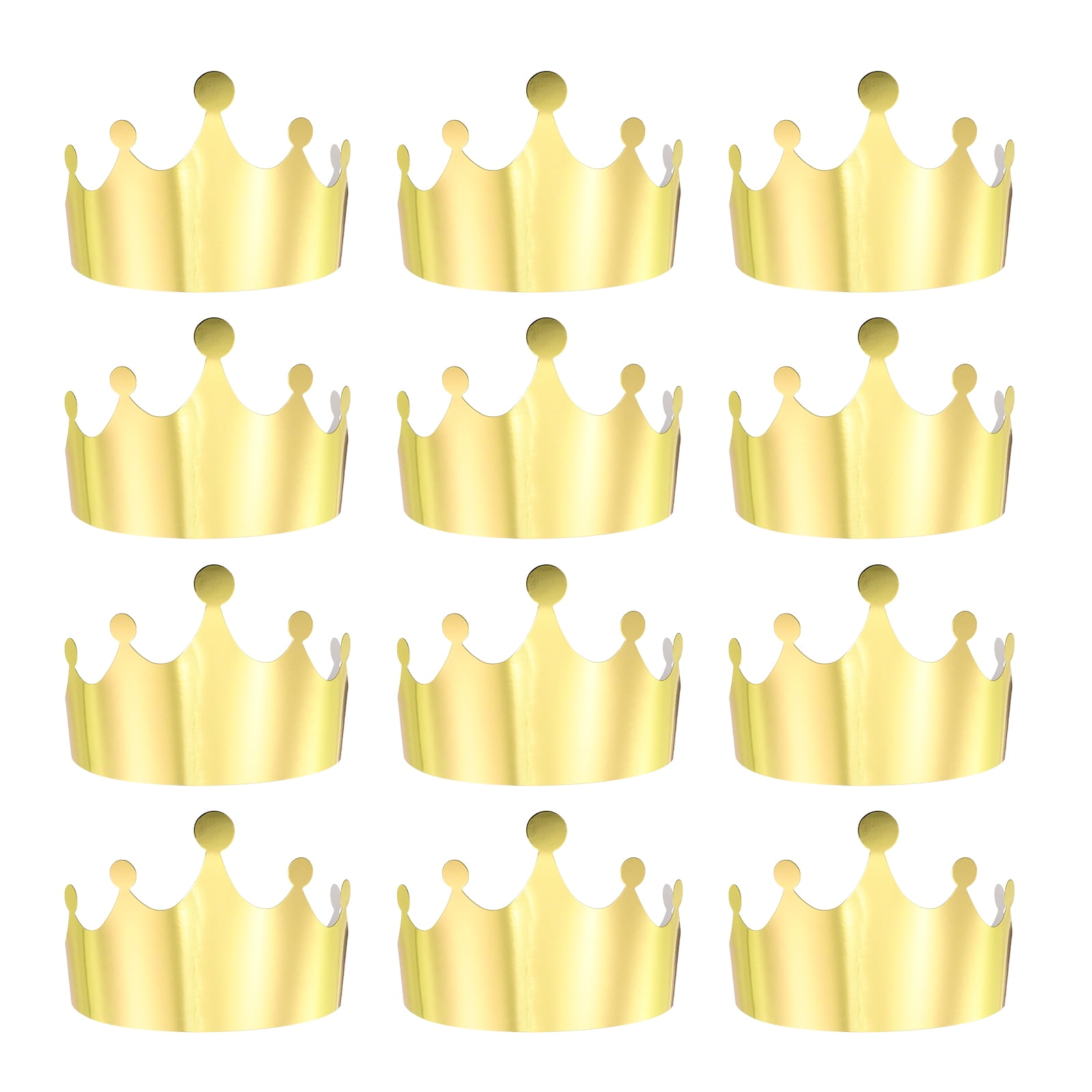 Uxcell 12 Pcs Paper Crowns Gold Foil Crown for Birthday Party,Classic ...