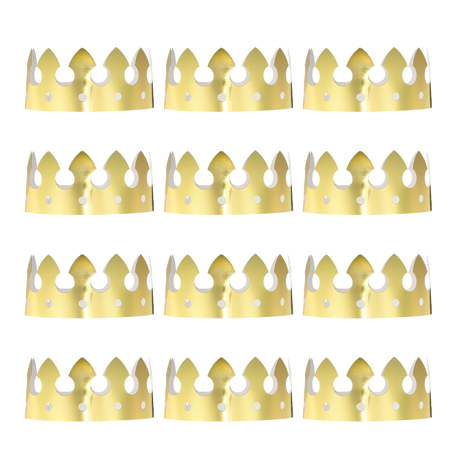 Uxcell 12 Pcs Paper Crowns Gold Foil Crown for Birthday Party,Simple ...