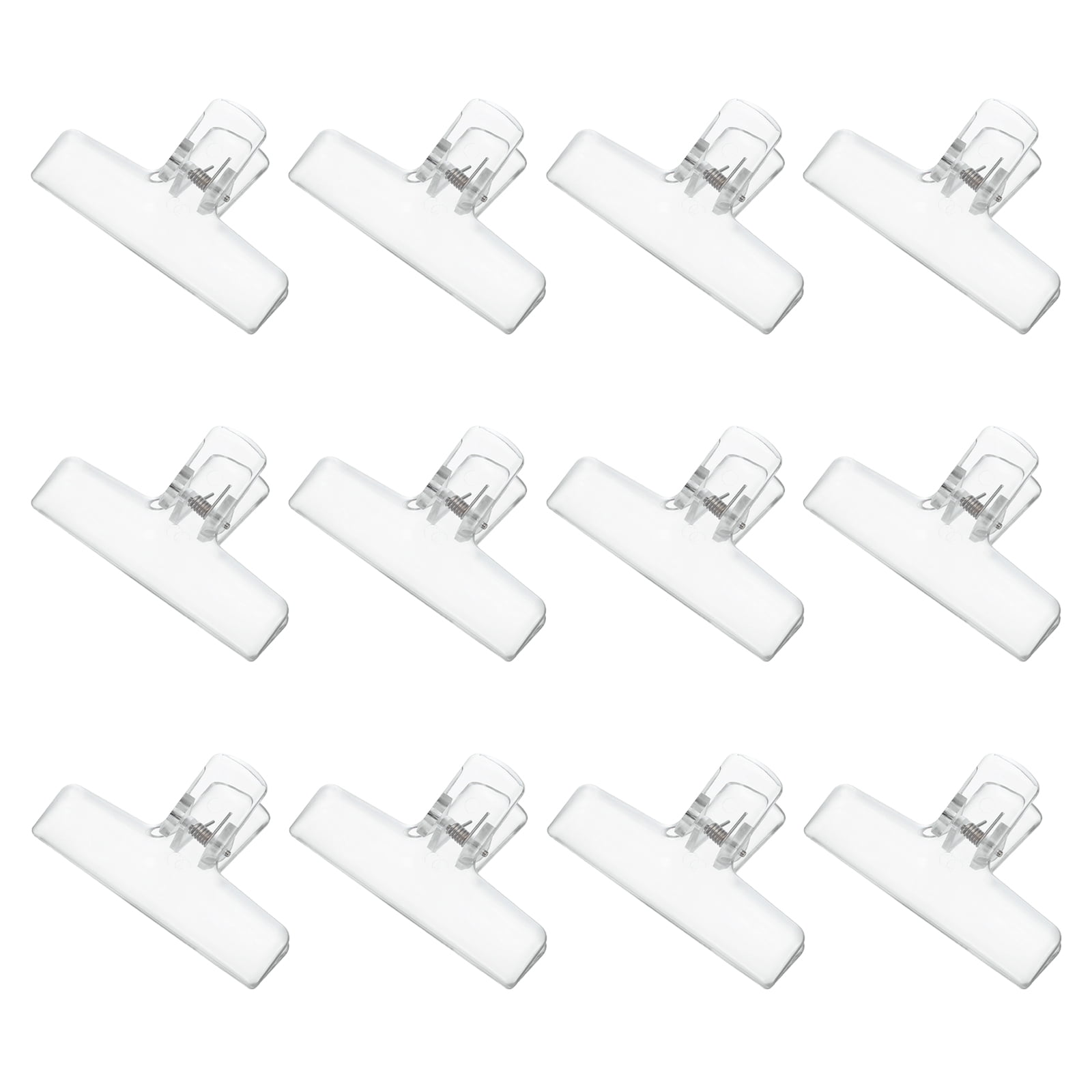 Uxcell 12 Pcs Plastic Wide Mouth Chip Bag Clips Food Bag Clips, Clear ...