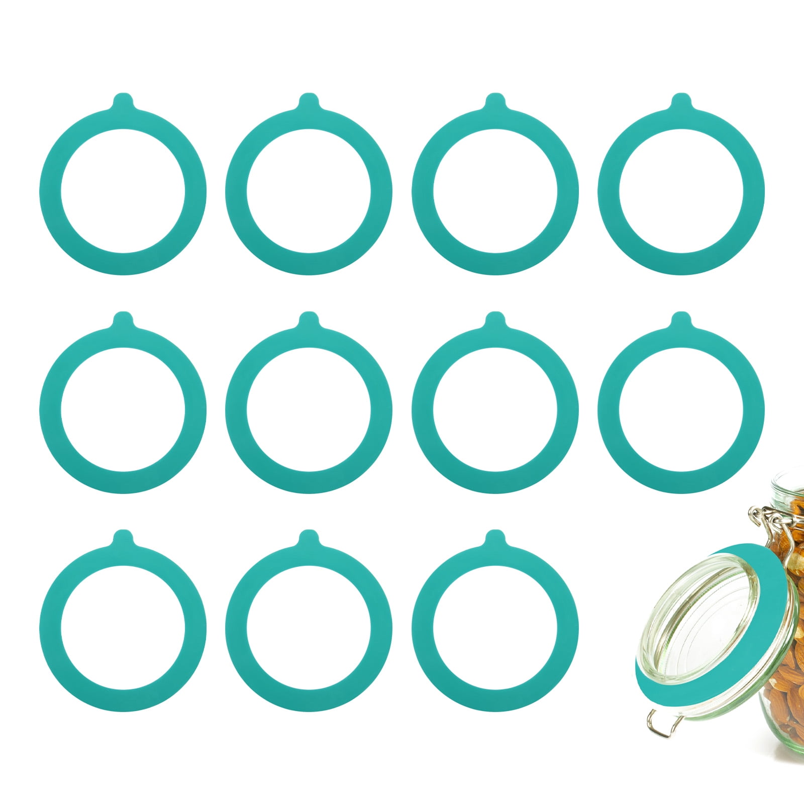 Uxcell 12 Pcs Rubber Seals for Glass Jars 3.7 Inch OD Silicone Sealing ...
