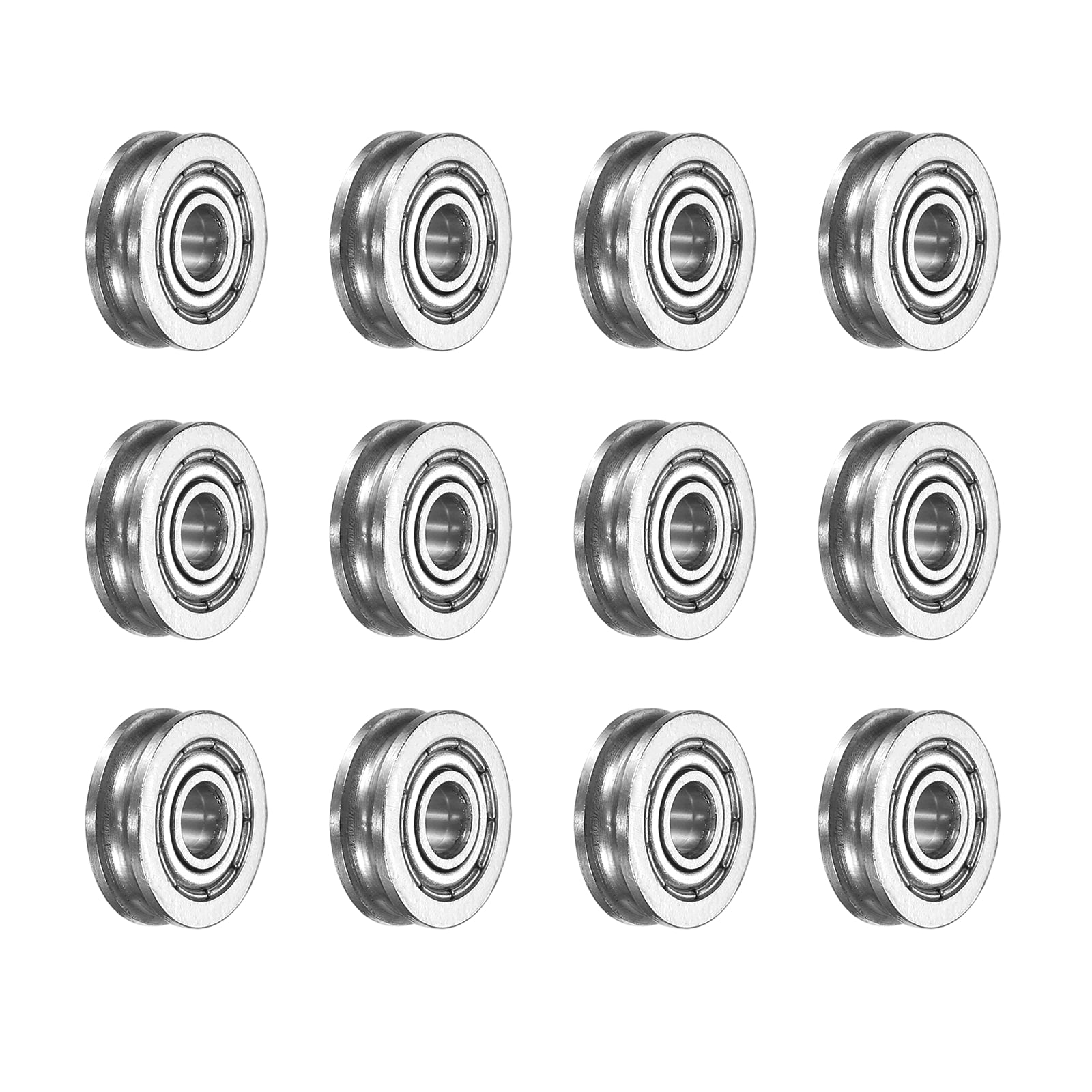 Uxcell 12 Pcs Small U Groove Ball Bearing Pulley, 4x13x4mm Miniature ...
