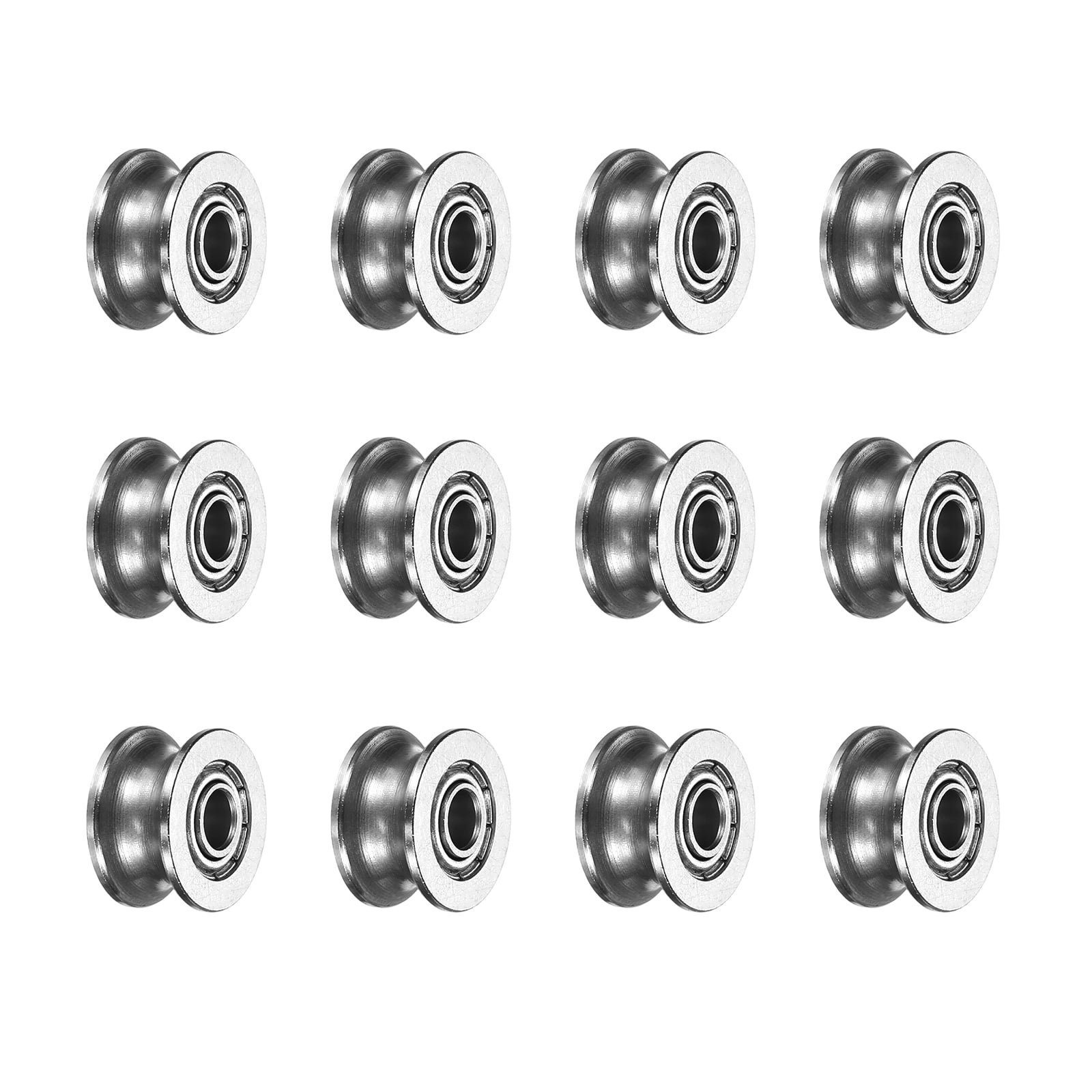 Uxcell 12 Pcs Small U Groove Ball Bearing Pulley, 4x13x7mm Miniature ...