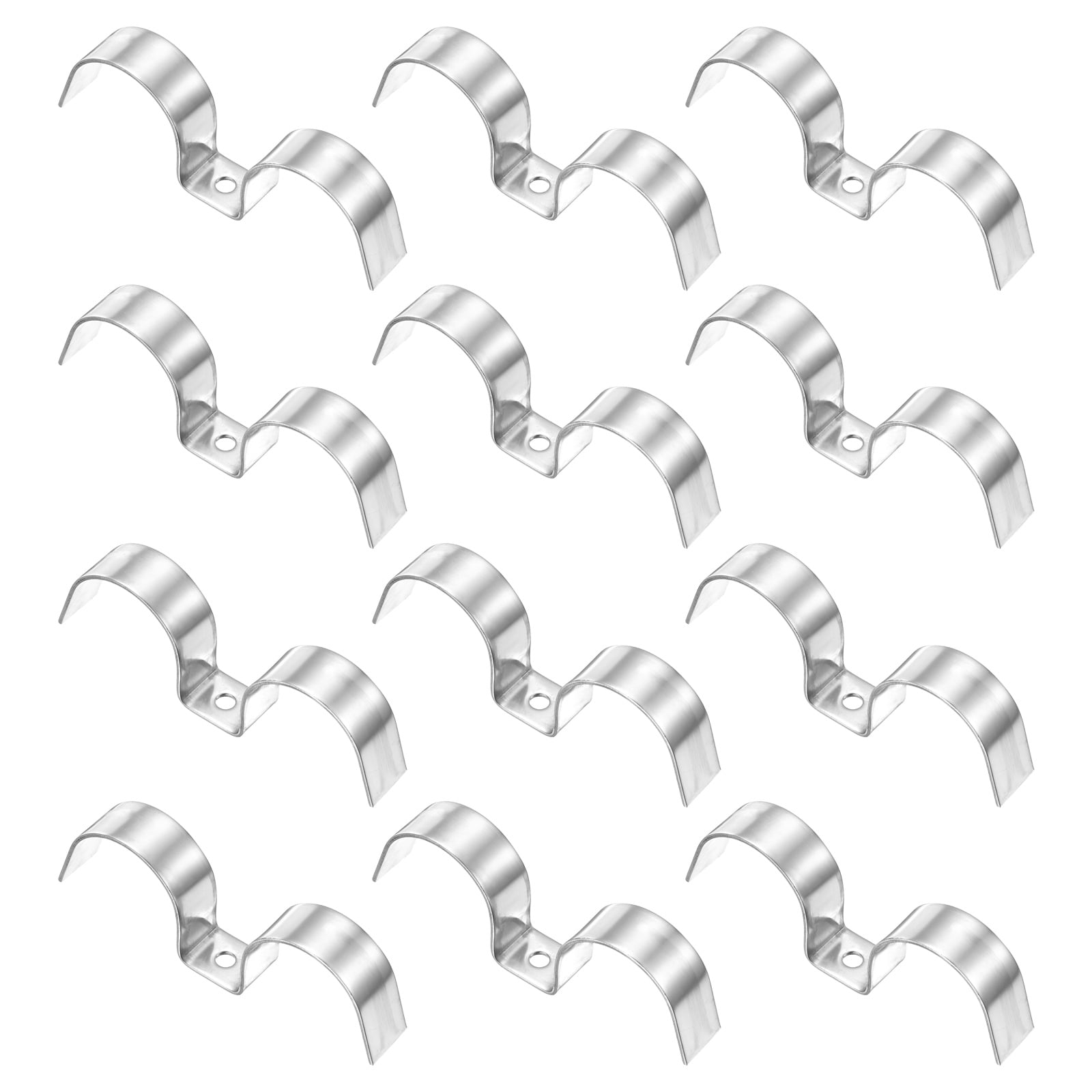 Uxcell 12 Pcs Stainless Steel Double Line Clamp 38 mm / 1 1/2 inch Fuel ...