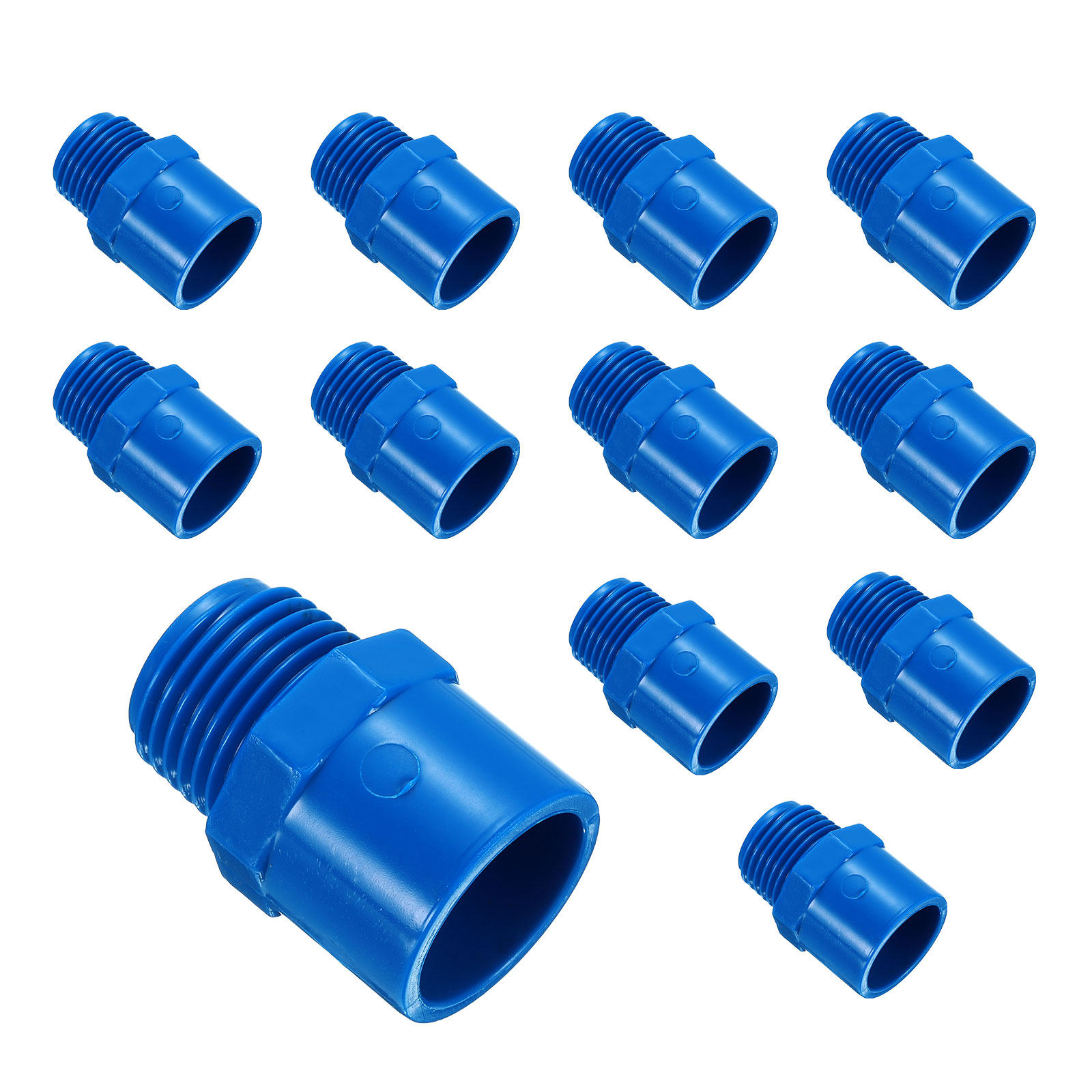 Uxcell 12 Pcs Union PVC Pipe Fitting 1/2" Male Adapter Thread Connector ...