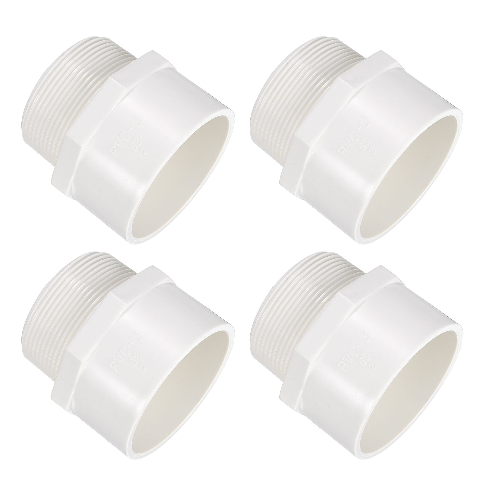 Uxcell 4Pcs Union Pipe Fitting 2" Male Adapter Thread Connector Pipe ...
