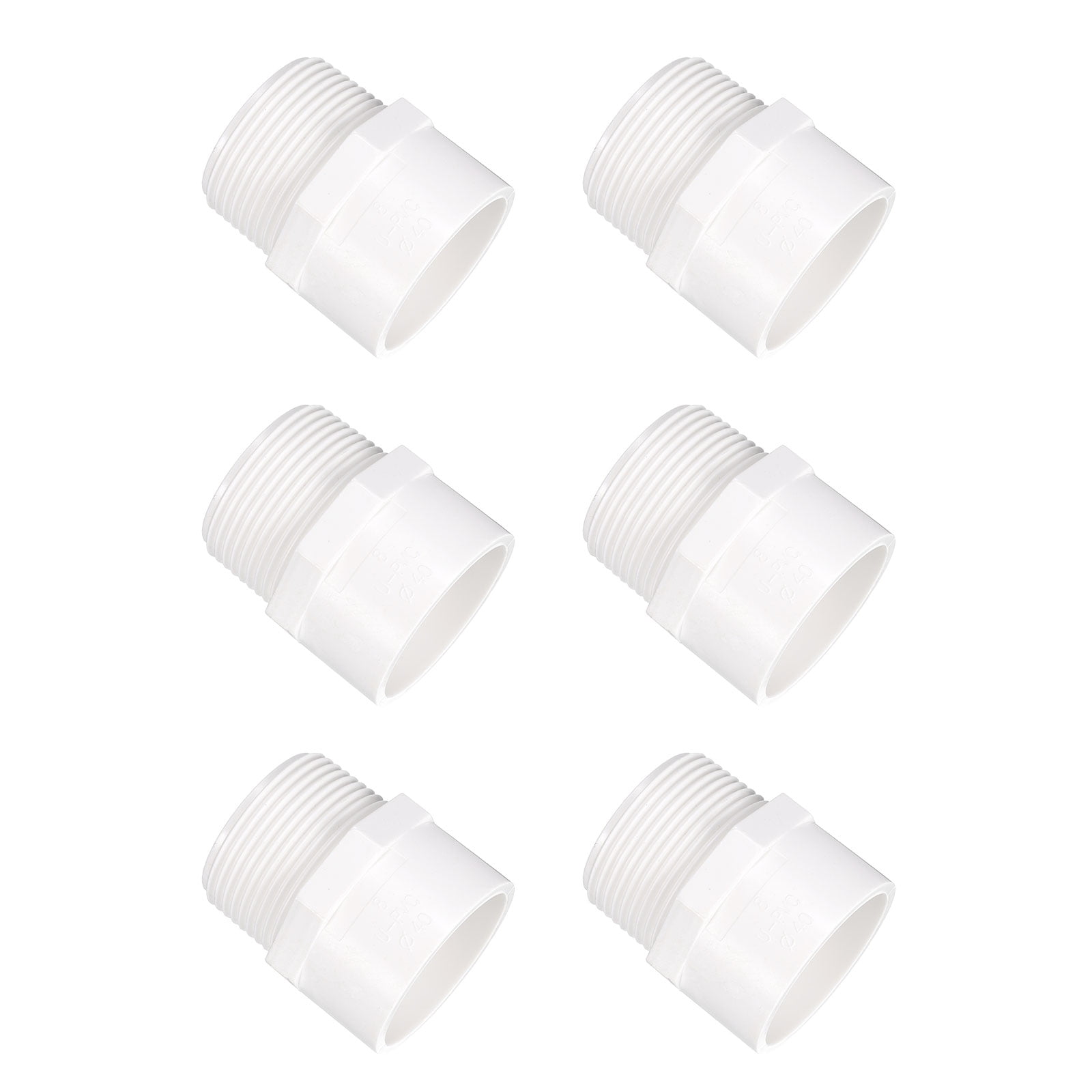 Uxcell 6 Pcs Union PVC Pipe Fitting 1.2" Male Adapter Thread Connector ...