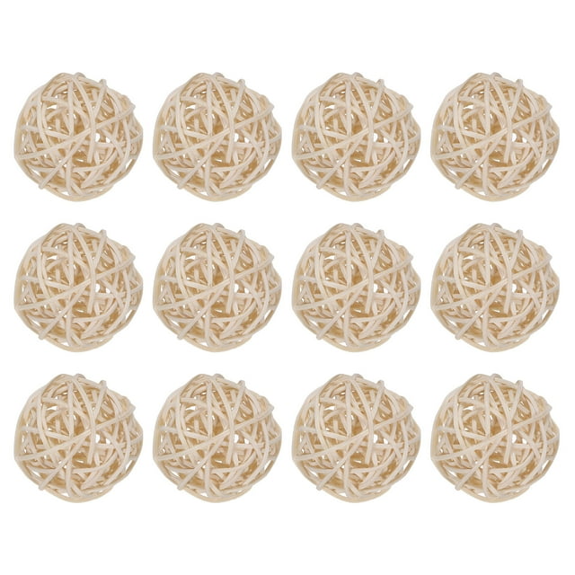 Uxcell 12 Pcs Wicker Rattan Balls Decorative Balls 2Inch for Vase ...