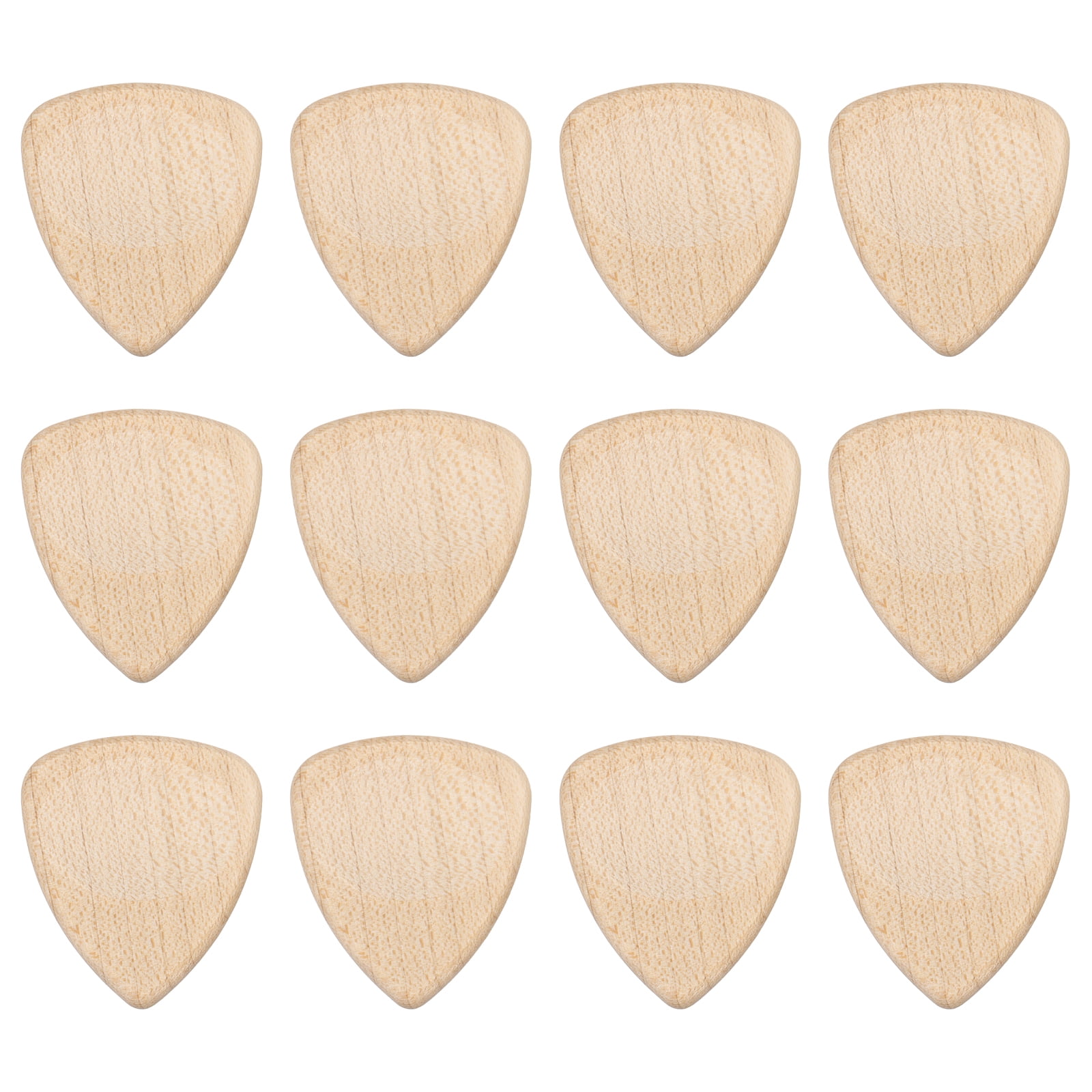 Uxcell 12 Pcs Wood Guitar Pick, 3.0mm Ultra Heavy Gauge Maple Wood ...