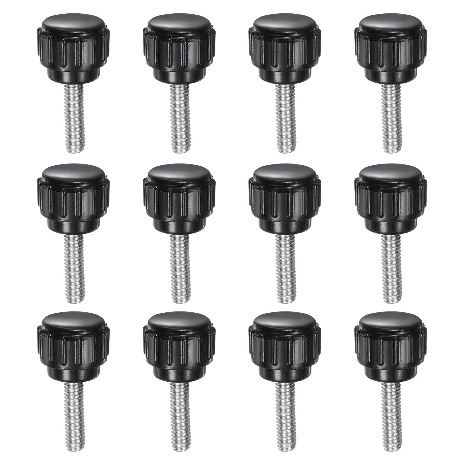 Uxcell 12 Pieces Knurled Clamping Knobs M4 x 16mm 304 Stainless Steel ...