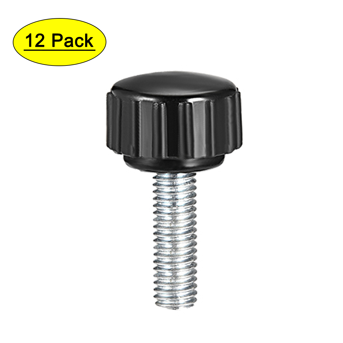 Uxcell 12 Pieces Knurled Clamping Knobs M5 x 20mm Zinc Plated Carbon Steel Threaded Stud 15mm ...