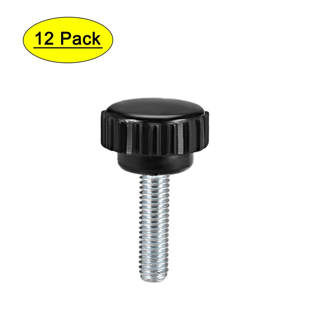 Uxcell 12 Pieces Knurled Clamping Knobs M6 x 20mm Zinc Plated Carbon Steel Threaded Stud 26mm ...