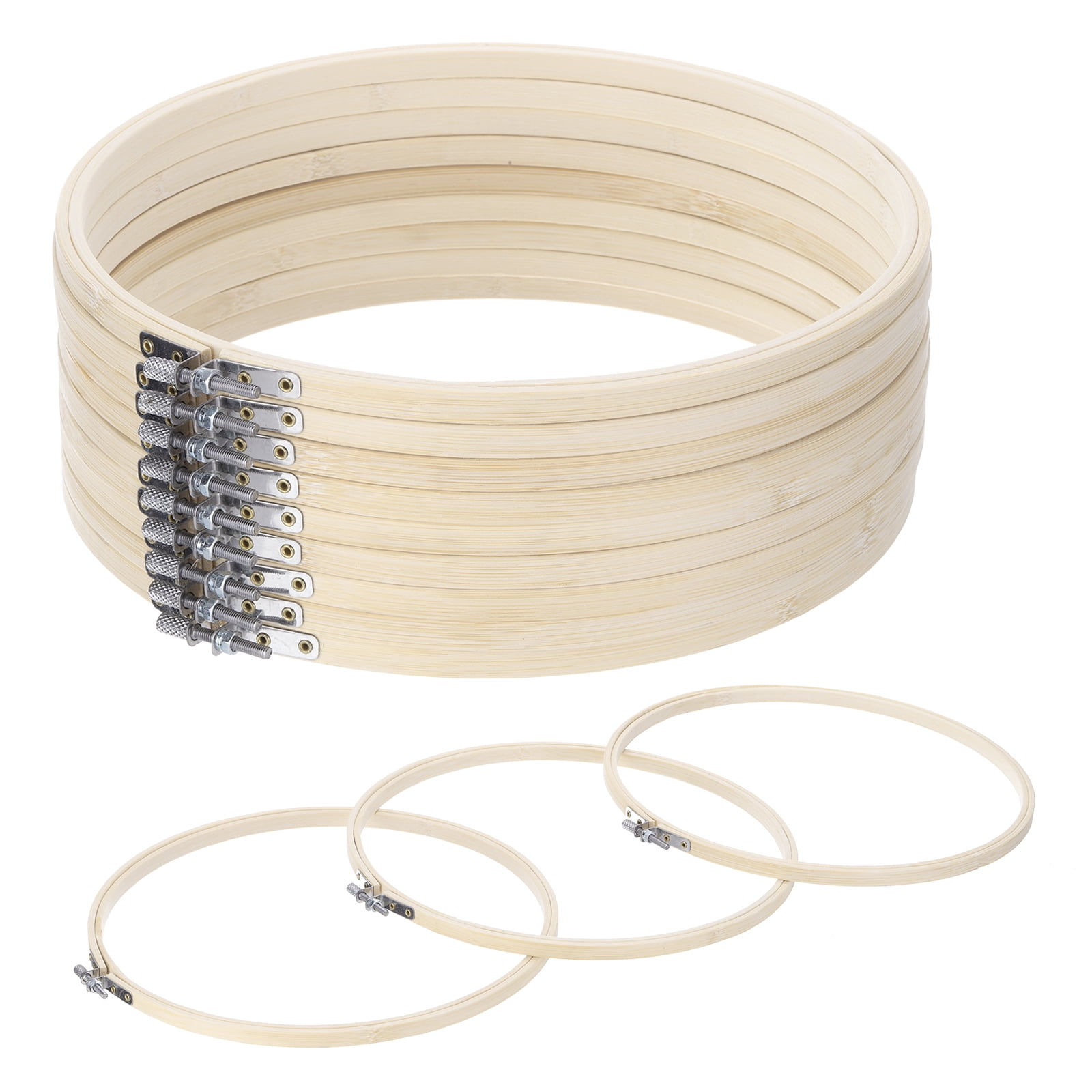 Uxcell 12 Pieces Uxcell 10 Inch Embroidery Hoops Adjustable Round ...