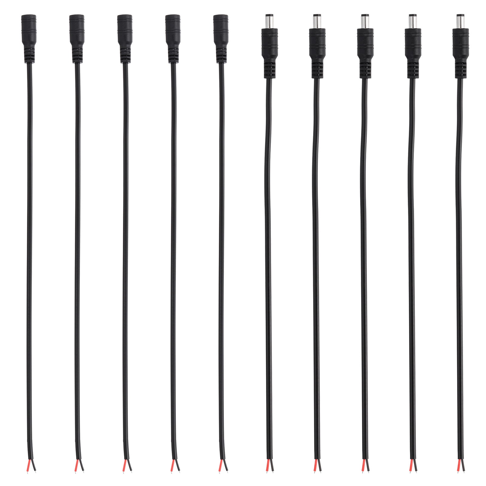 Uxcell 12" Power Cable, 20 Pcs 5.5mm x 2.1mm Barrel Plug Socket Cables ...