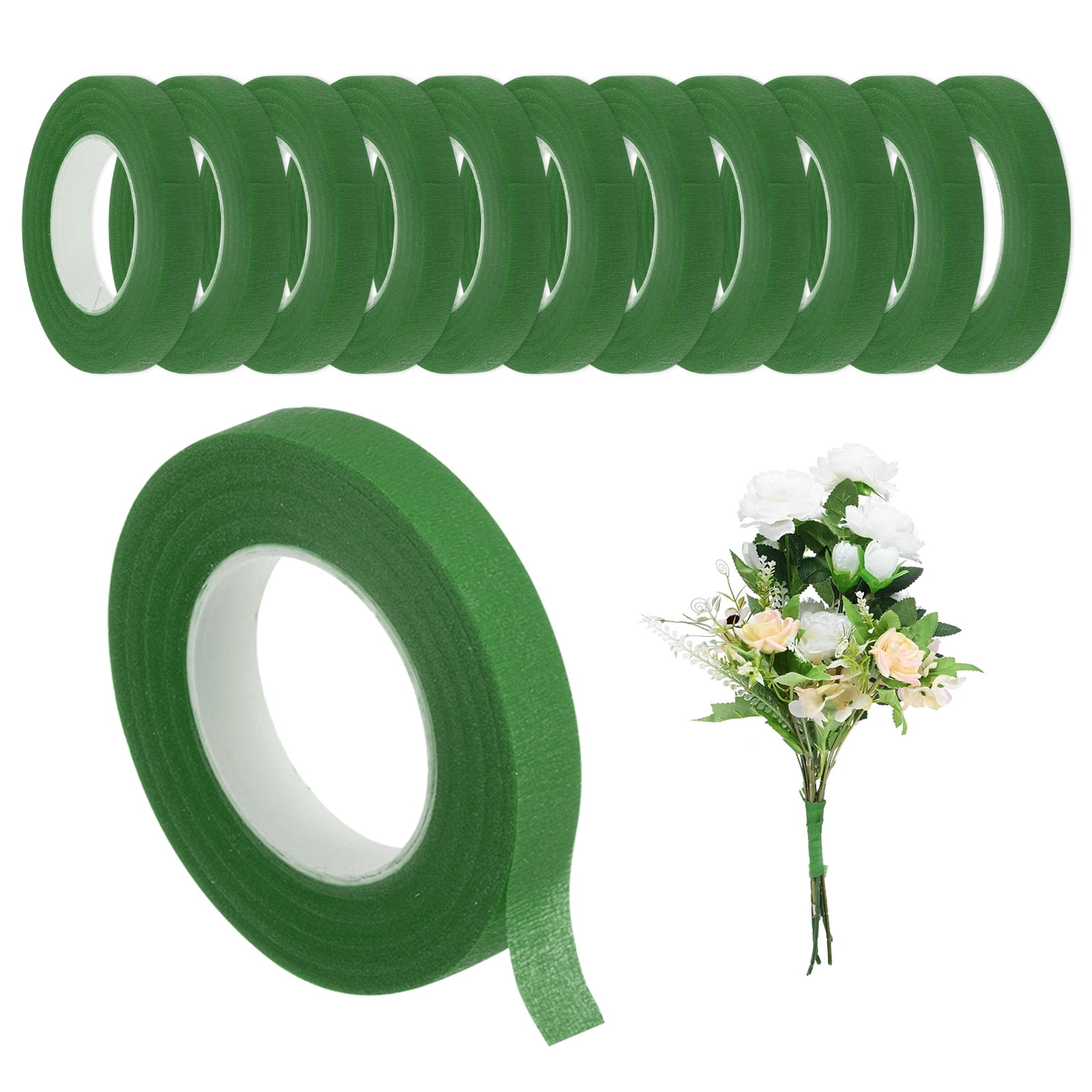 Uxcell 12-Rolls Floral Tapes 1/2 Inch 30 Yards Green Floral Craft Tape ...