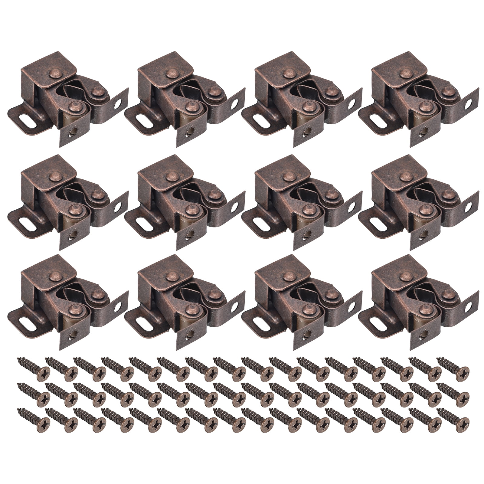 Uxcell 12 Set Double Roller Catch Cabinet Latch for Cupboard Closet ...
