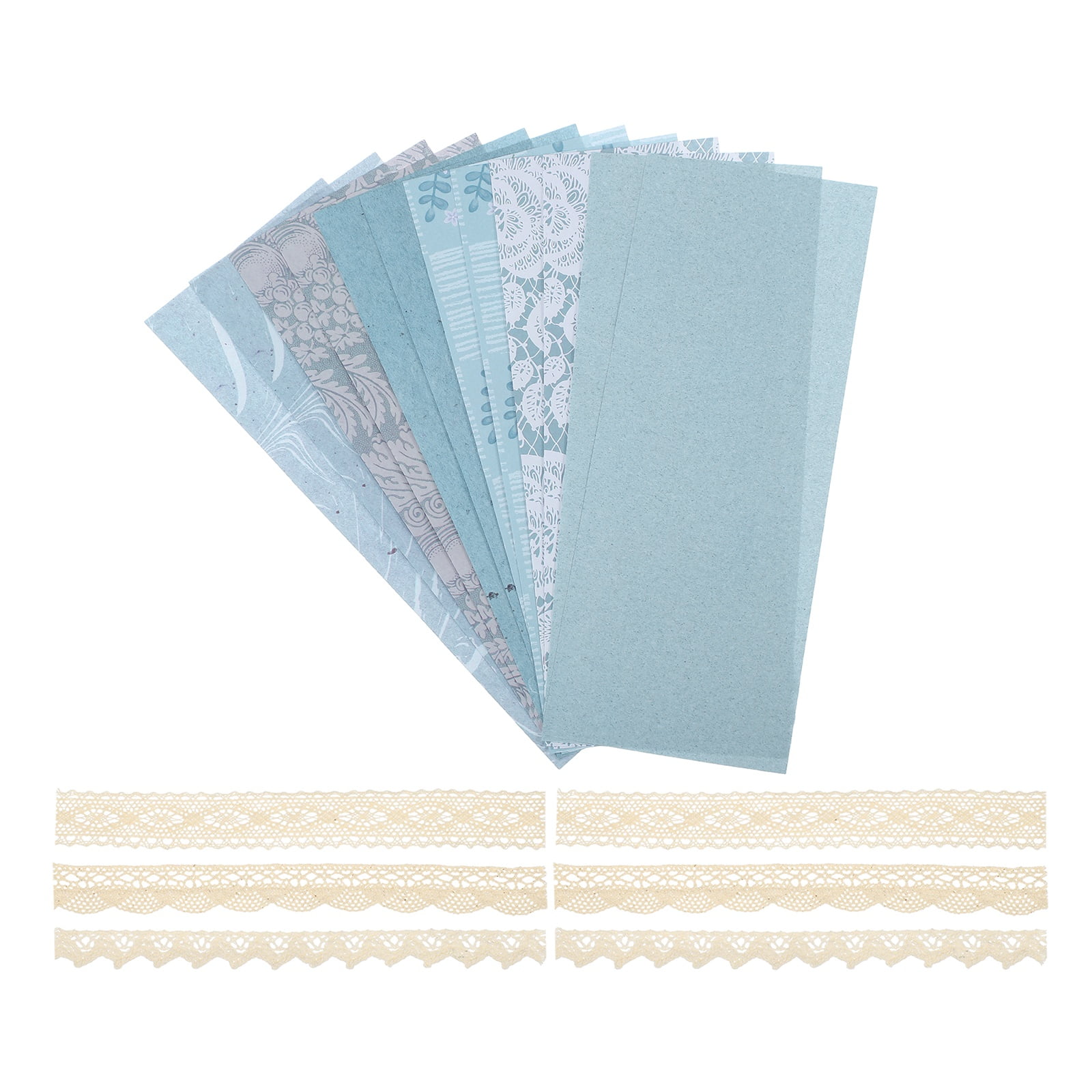 Uxcell 12 Sheets Scrapbook Textured Paper, Blue Scrapbooking Paper with ...