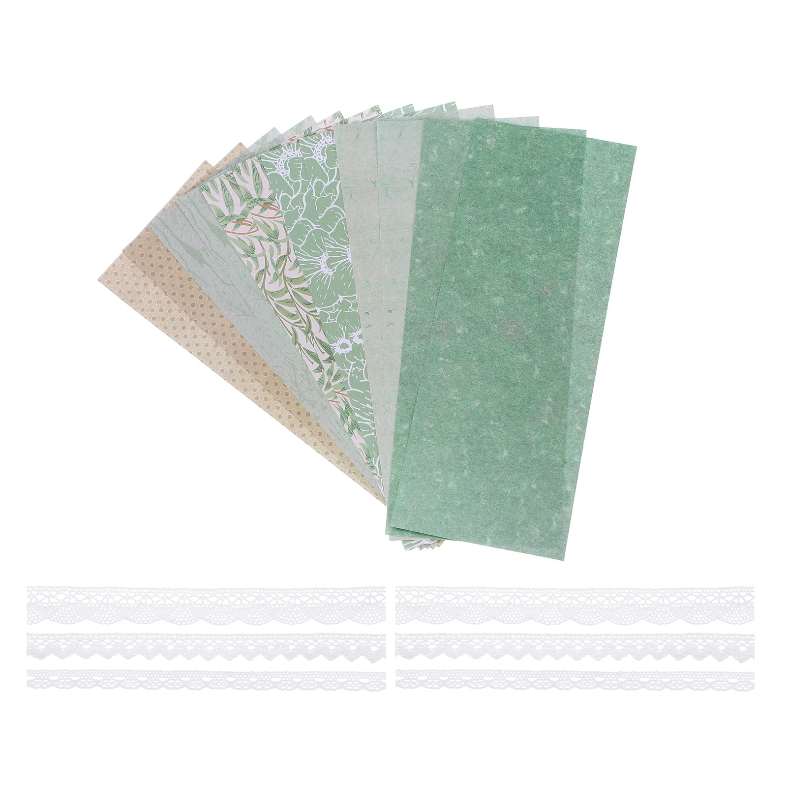 Uxcell 12 Sheets Scrapbook Textured Paper, Green Scrapbooking Paper ...