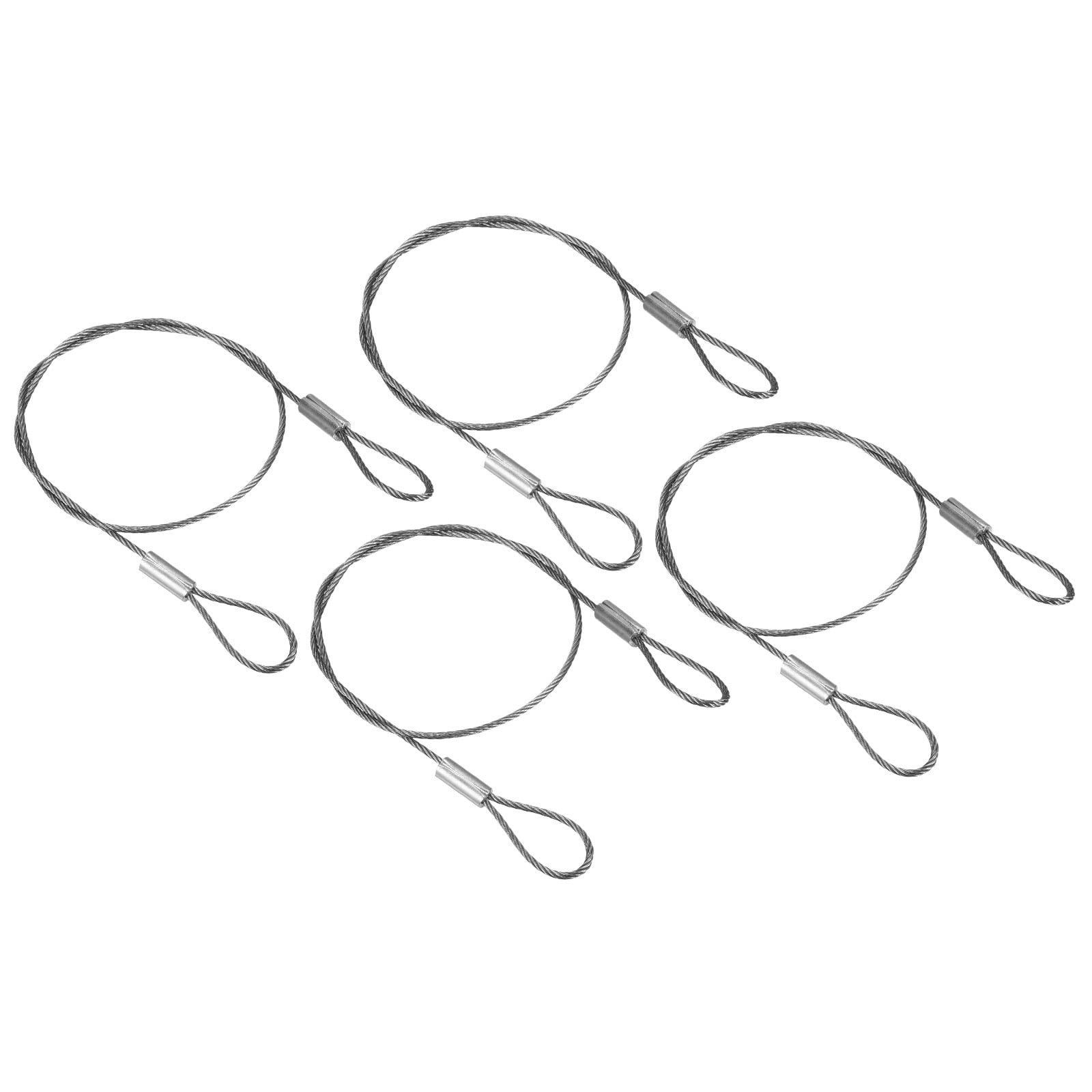 Uxcell 12" Stage Lights Safety Cable 304 Stainless Steel 1.2mm Dia ...