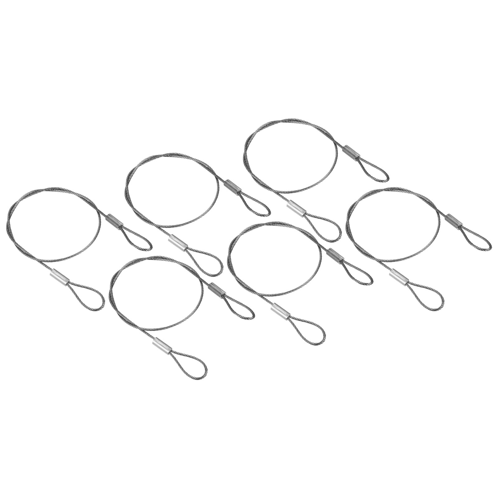 Uxcell 12" Stage Lights Safety Cable 304 Stainless Steel 1.2mm Dia ...