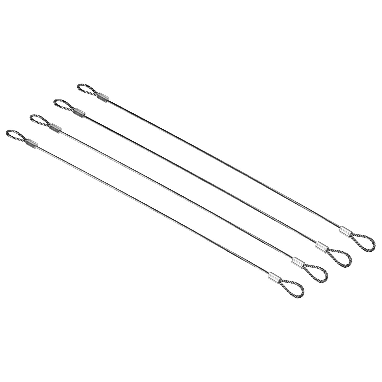 Uxcell 12" Stage Lights Safety Cable 304 Stainless Steel 2mm Dia ...