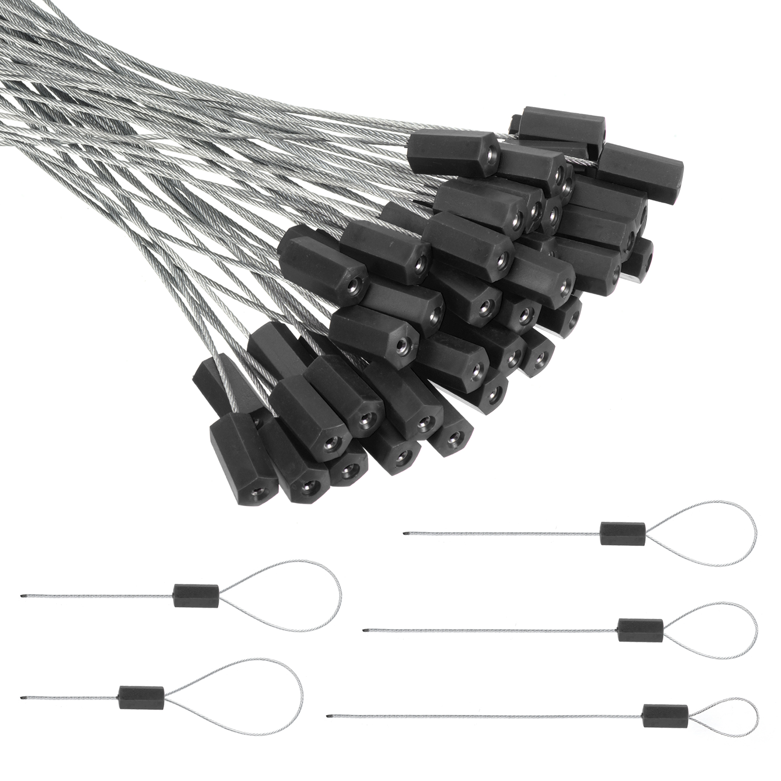 Uxcell 12" Steel Security Cable Seals Numbered Pull Tight Wire Anti ...