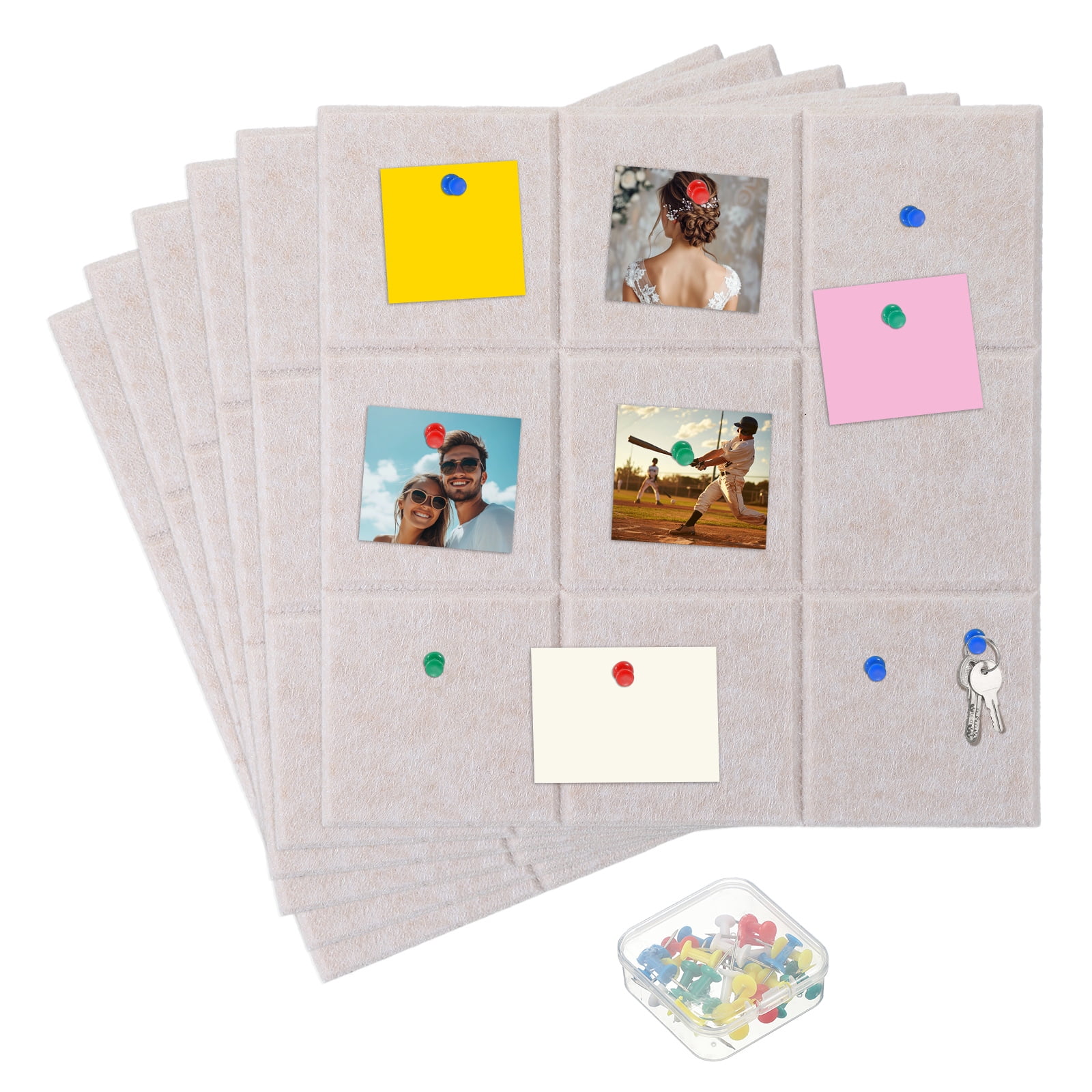 Uxcell 12" x 12" Felt Wall Tile, 6 Pack Felt Wall Tiles Bulletin Board ...