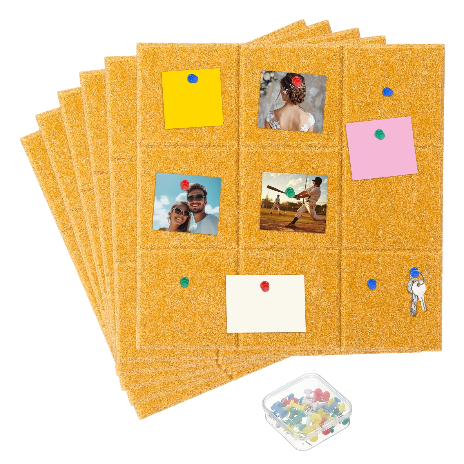 Uxcell 12" x 12" Felt Wall Tile, 6 Pack Felt Wall Tiles Bulletin Board ...