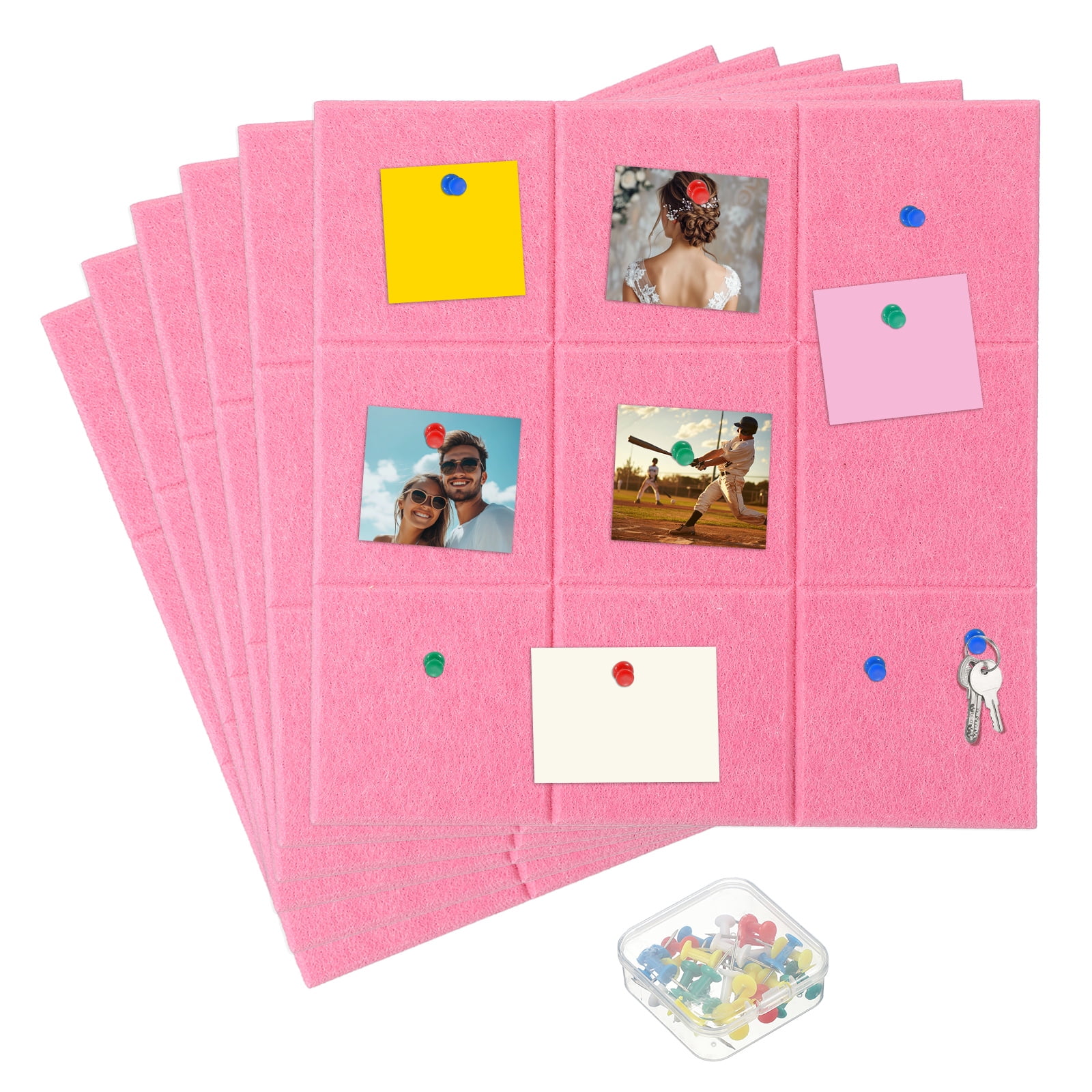 Uxcell 12" x 12" Felt Wall Tile, 6 Pack Felt Wall Tiles Bulletin Board ...