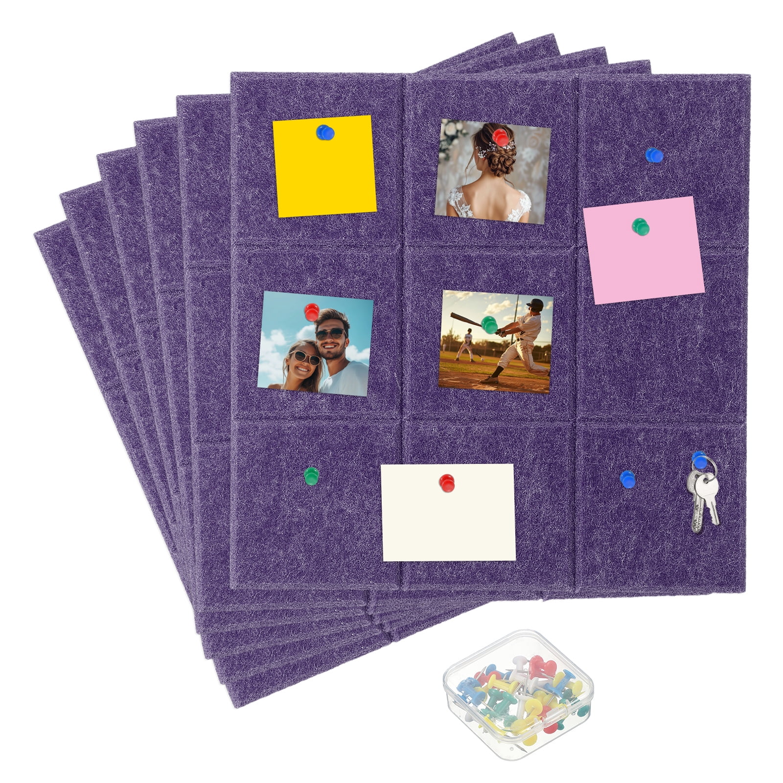 Uxcell 12" x 12" Felt Wall Tile, 6 Pack Felt Wall Tiles Bulletin Board ...