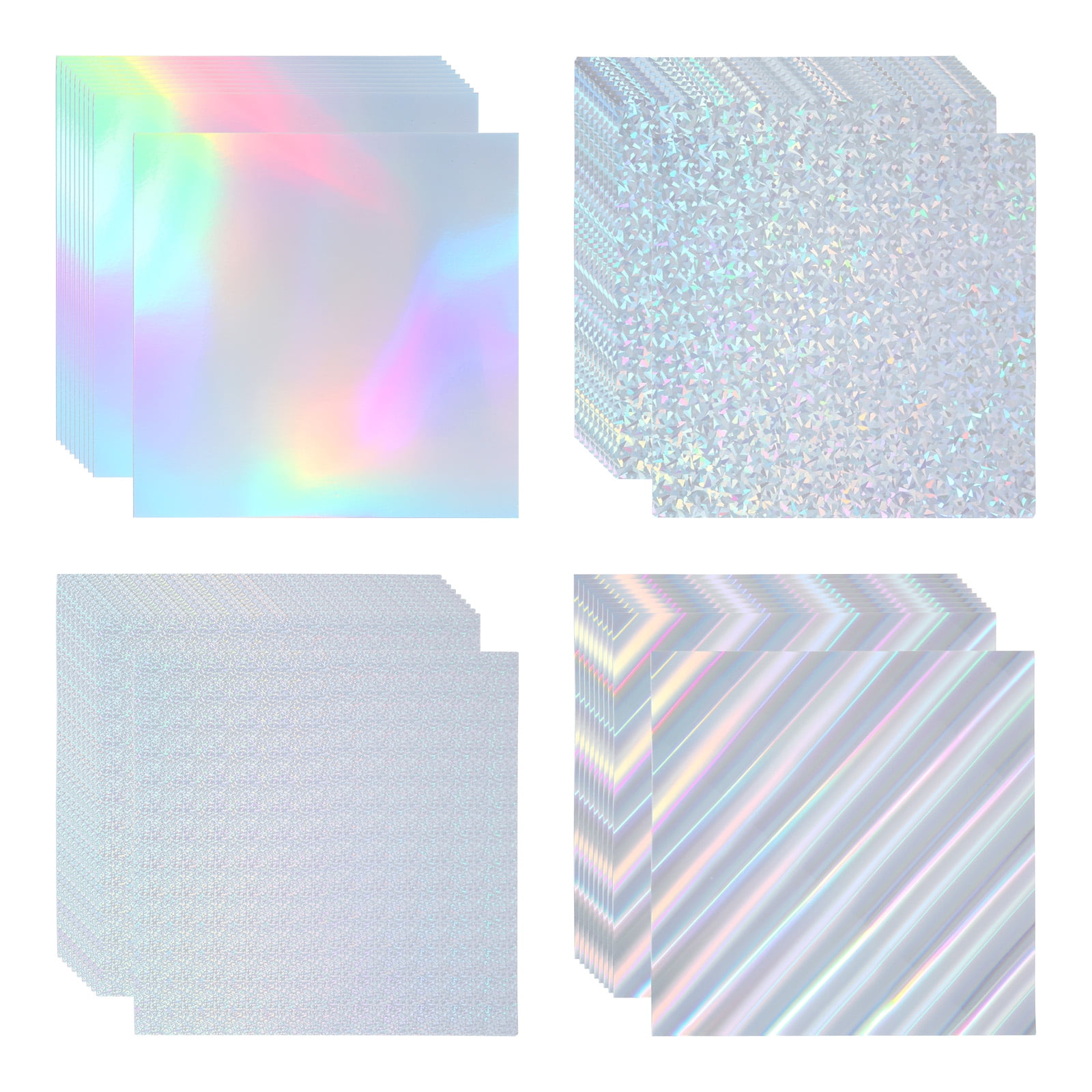 Uxcell 12"x12" Holographic Cardstock, 20 Pack Metallic Iridescent ...