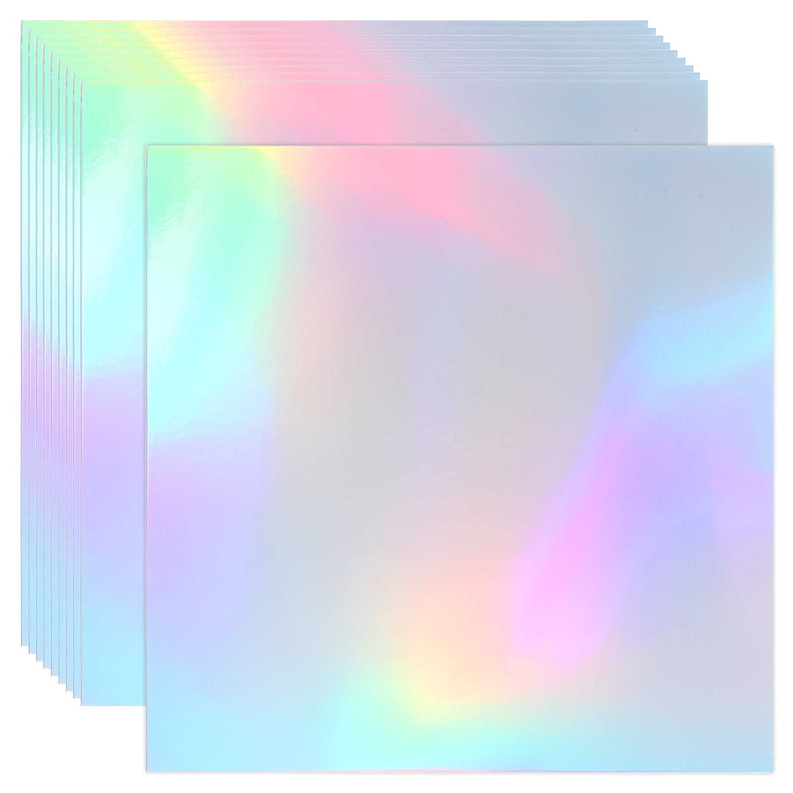 Uxcell 12"x12" Holographic Cardstock, 20 Pack Metallic Iridescent ...