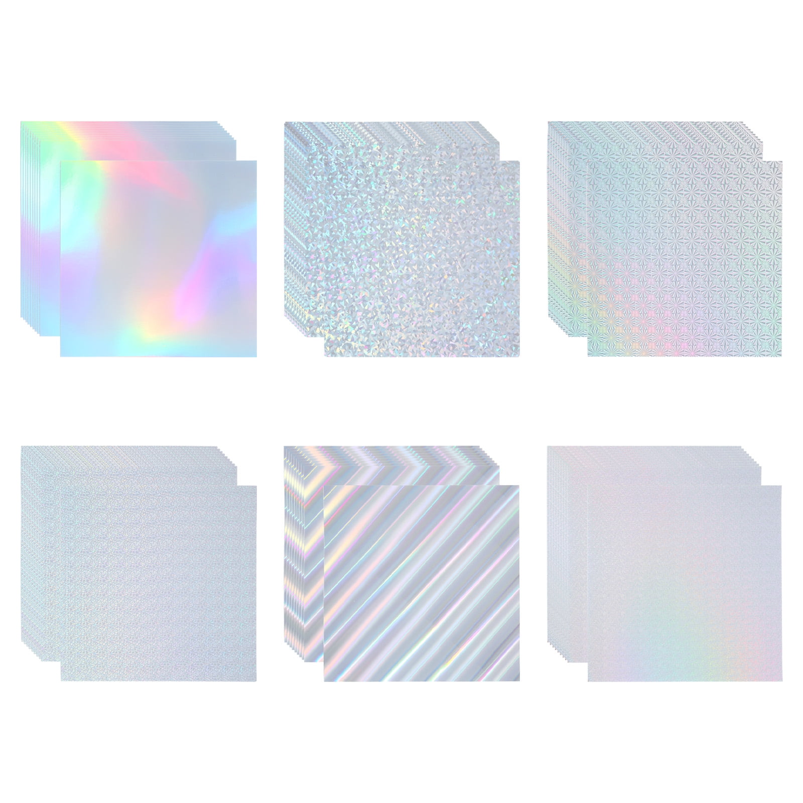 Uxcell 12"x12" Holographic Cardstock, 60 Pack Metallic Iridescent ...