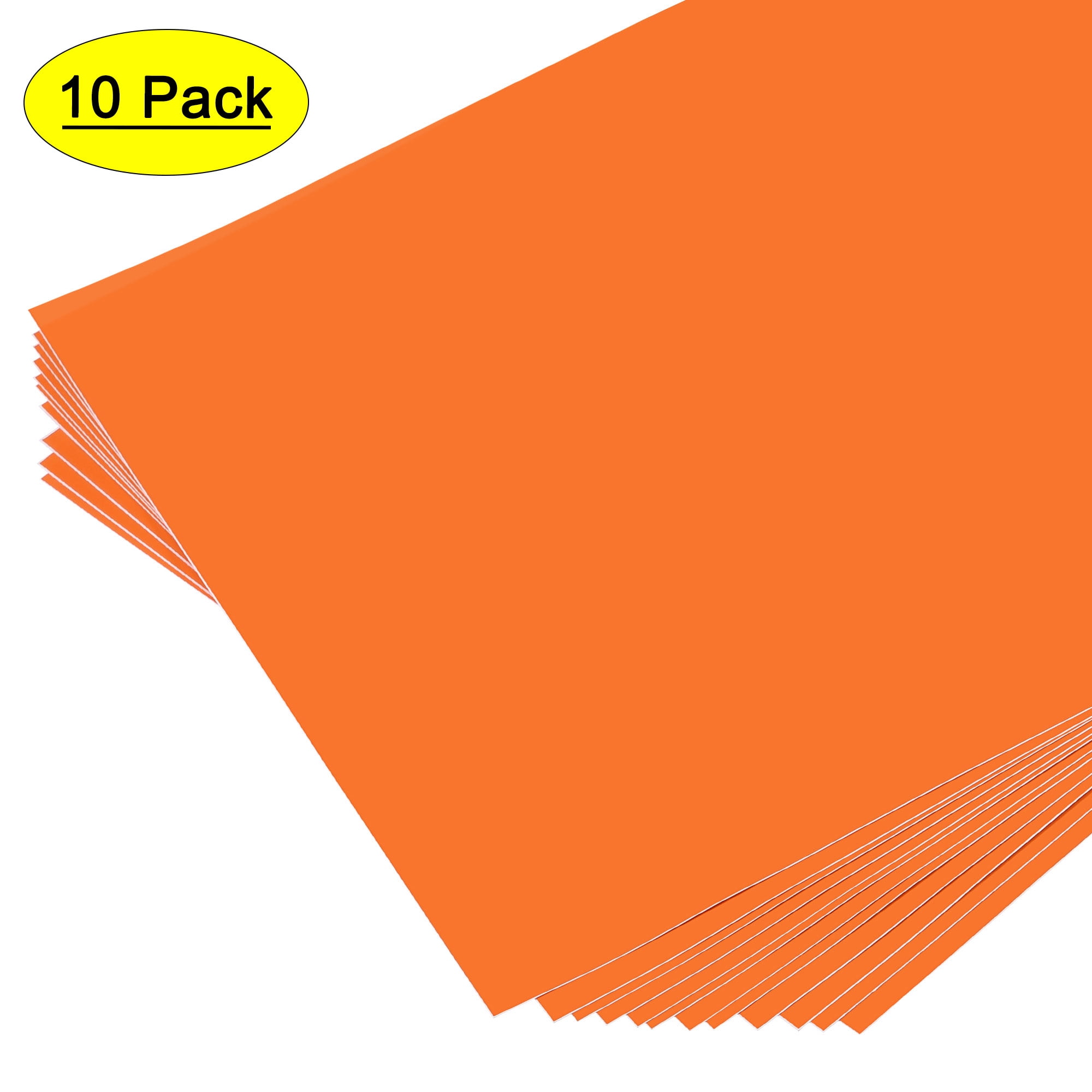 Uxcell 12"x12" Orange Vinyl Sheets Permanent Adhesive for Craft ...