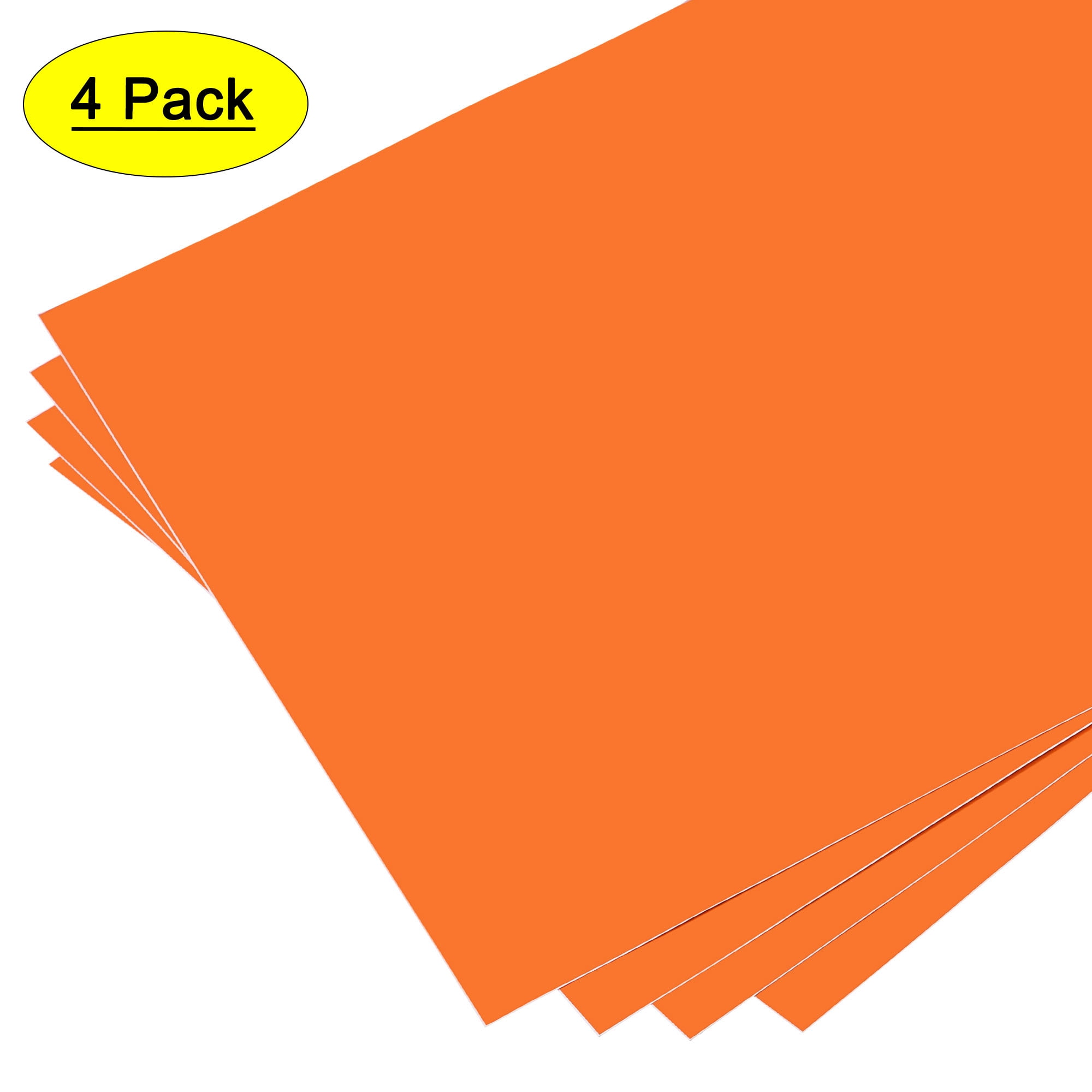 Uxcell 12"x12" Orange Vinyl Sheets Permanent Adhesive for Craft ...