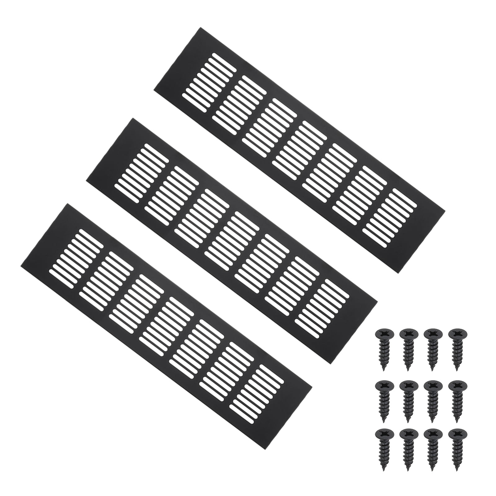Uxcell 12"x3.2" Rectangle Air Vent Cover 3pcs Door Grille Ventilation ...