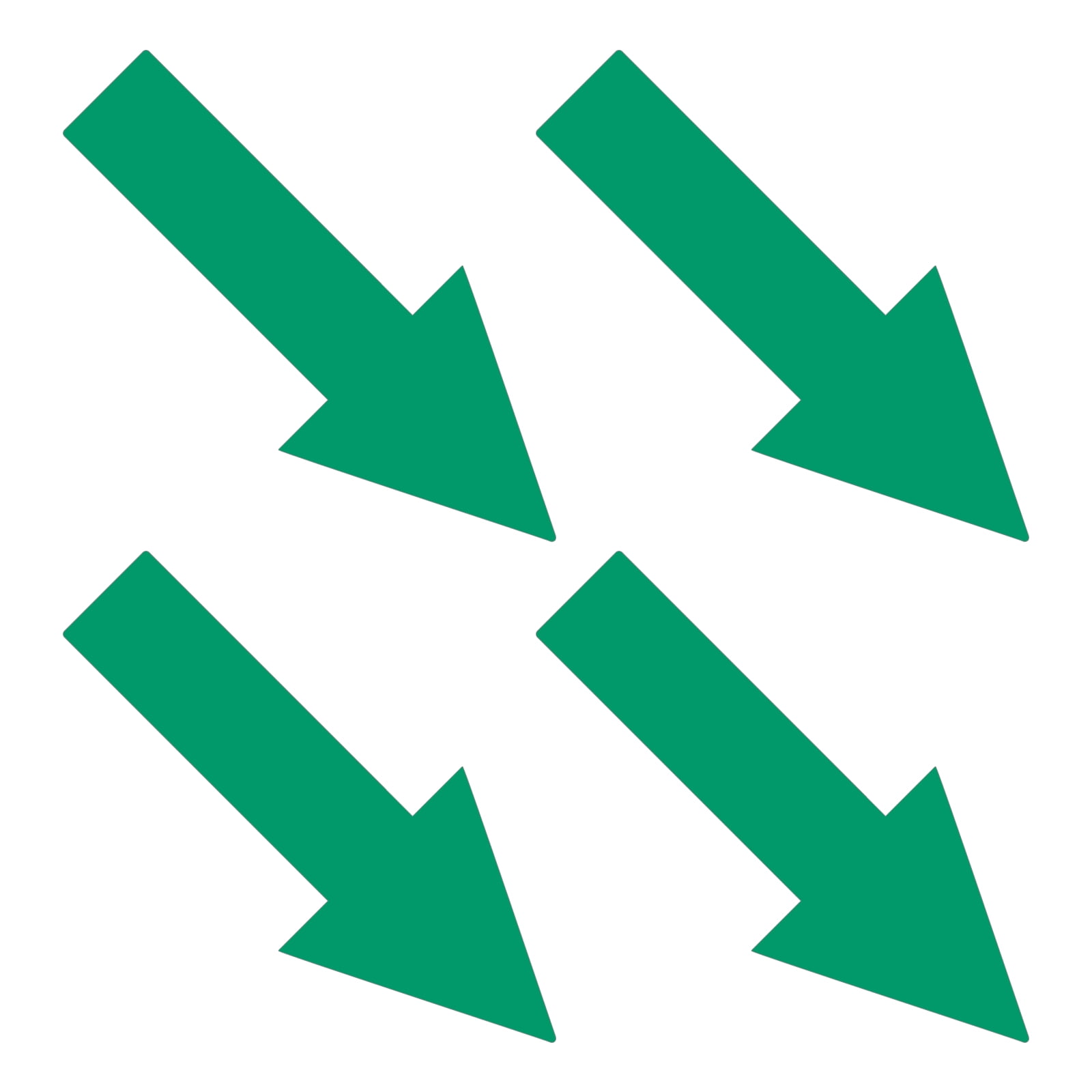 Uxcell 12"x5" Arrow Sticker, 4Pcs Self Adhesive Arrow Sign Floor ...