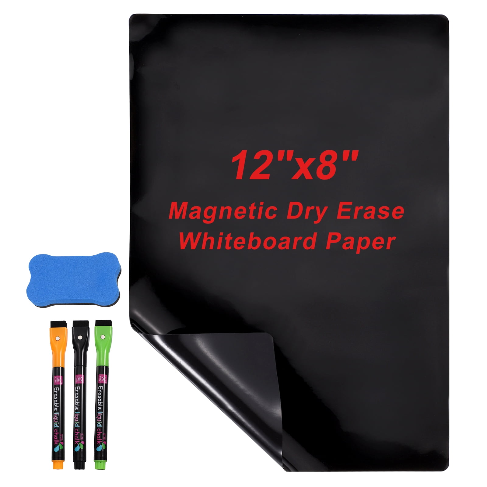 Uxcell 12"x8" Magnetic Dry Erase Blackboard Paper with Magnetic Marker ...