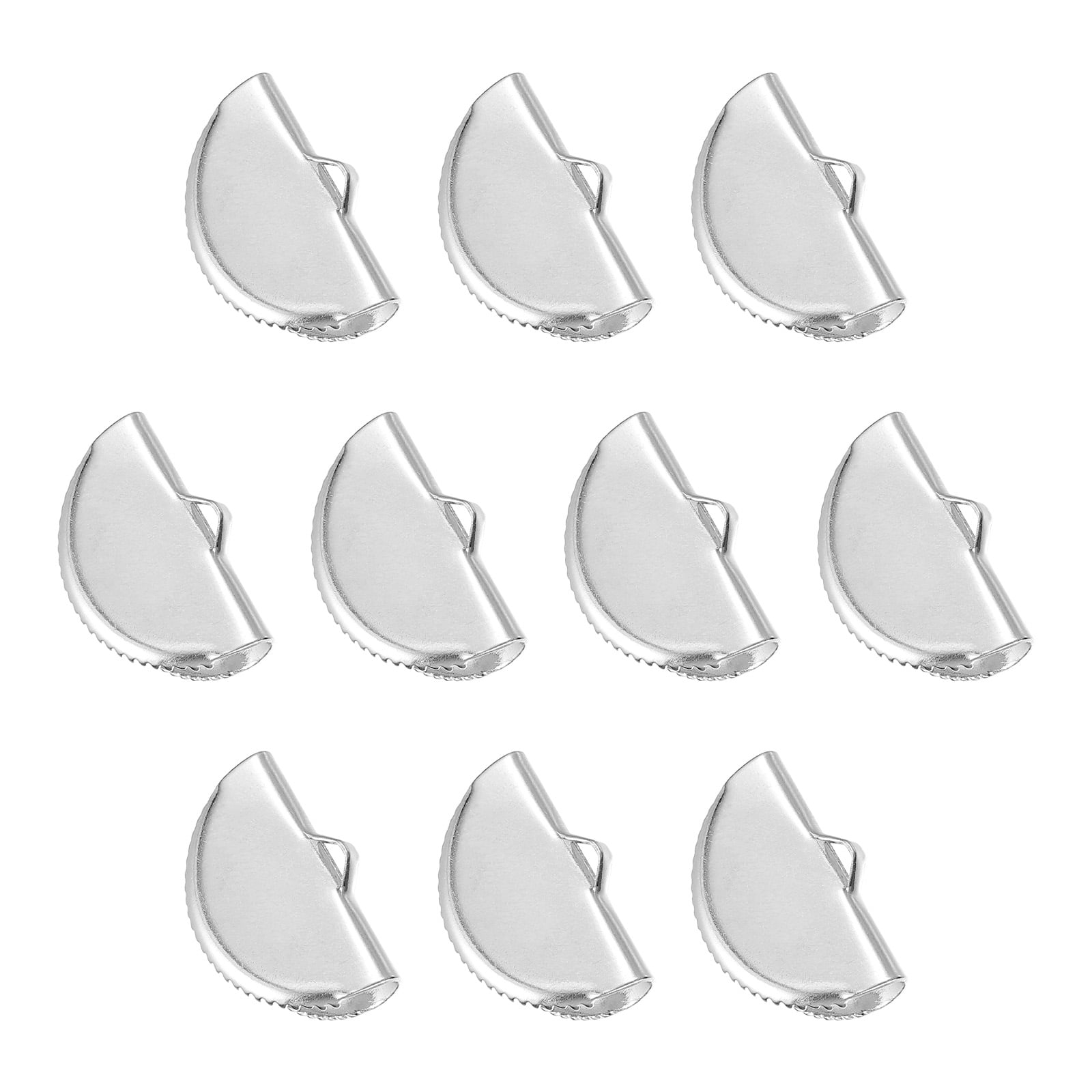 Uxcell 120 Pack Ribbon Crimp Clamp Ends, 15mm Half Round Bookmark Pinch ...