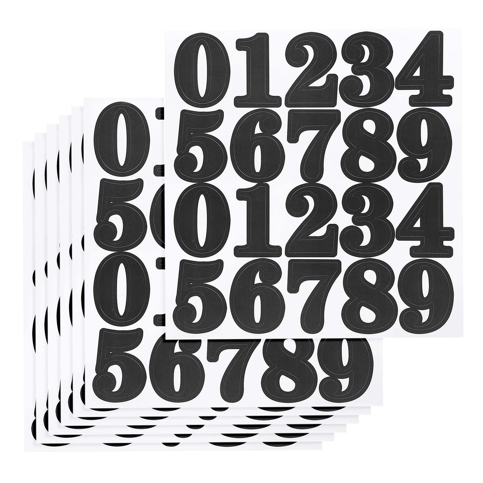 Uxcell 120 Pcs 6 Sheets Mailbox Numbers, 1 Inch Waterproof Vinyl Black ...