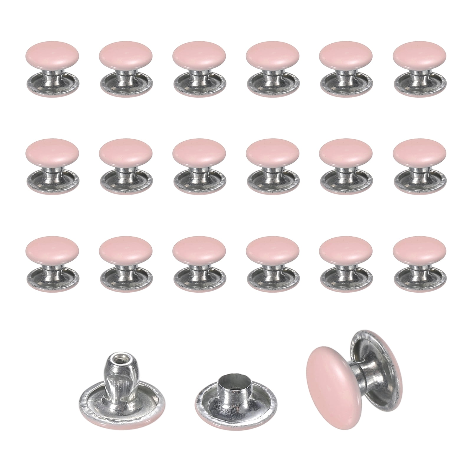 Uxcell 120 Sets Leather Rivets, 8mm Double Cap Rivets, 6mm Height ...