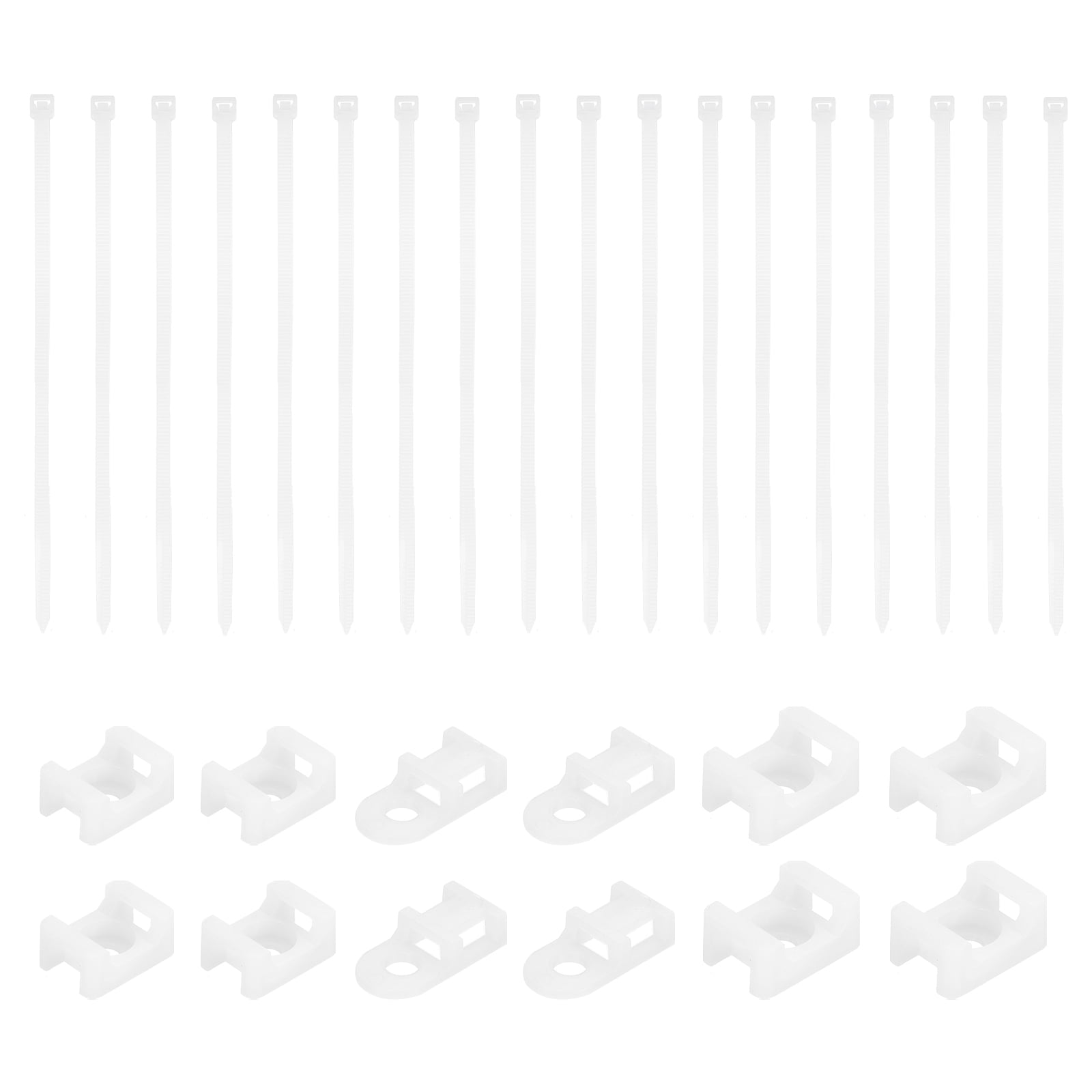 Uxcell 120Pcs Magnetic Zip Tie Mount Adjustable Cable Tie Holder with 6 ...