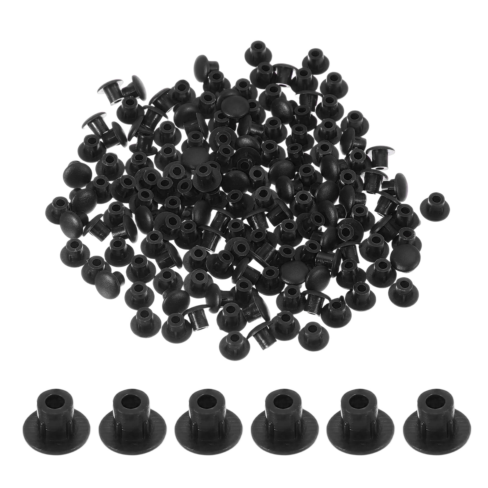 Uxcell 120Pcs Plastic Hole Plugs, 1/5"(5mm) Screw Caps Cover Knockout ...