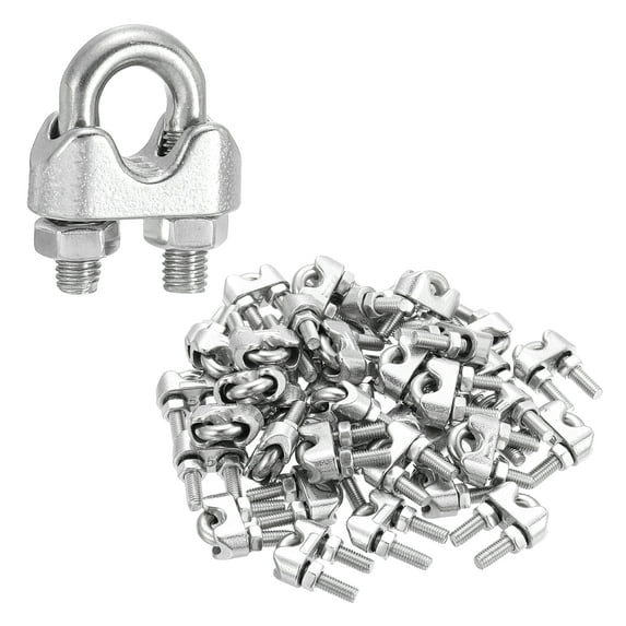 Uxcell 120Pcs Wire Rope Cable Clip Clamps 3/16 Inch M5 Small 304 ...