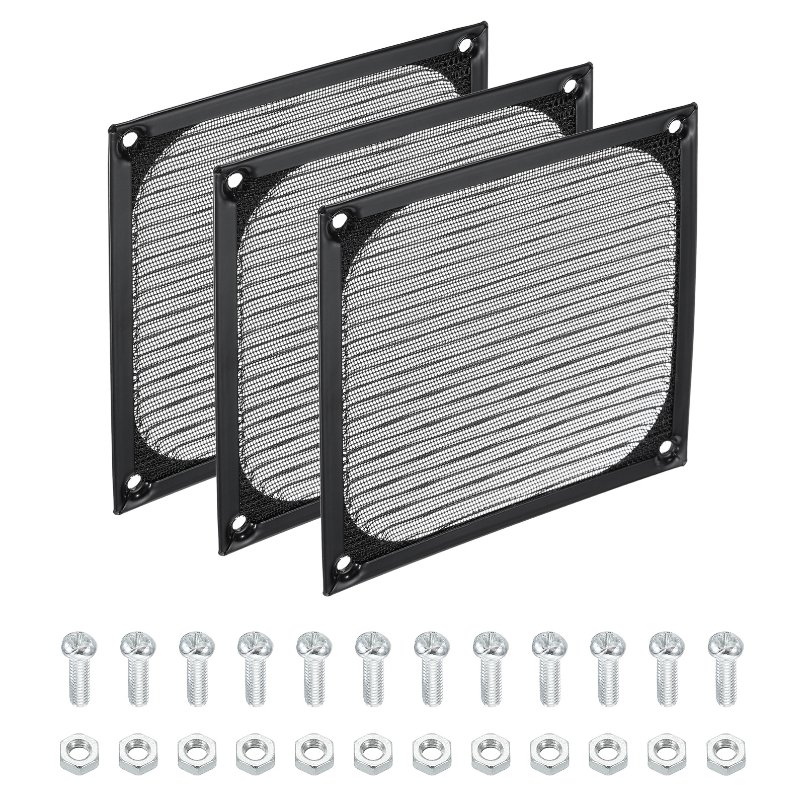 Uxcell 120mm Fan Filter Grill with Screws, 3 Pack Stainless Steel Mesh ...
