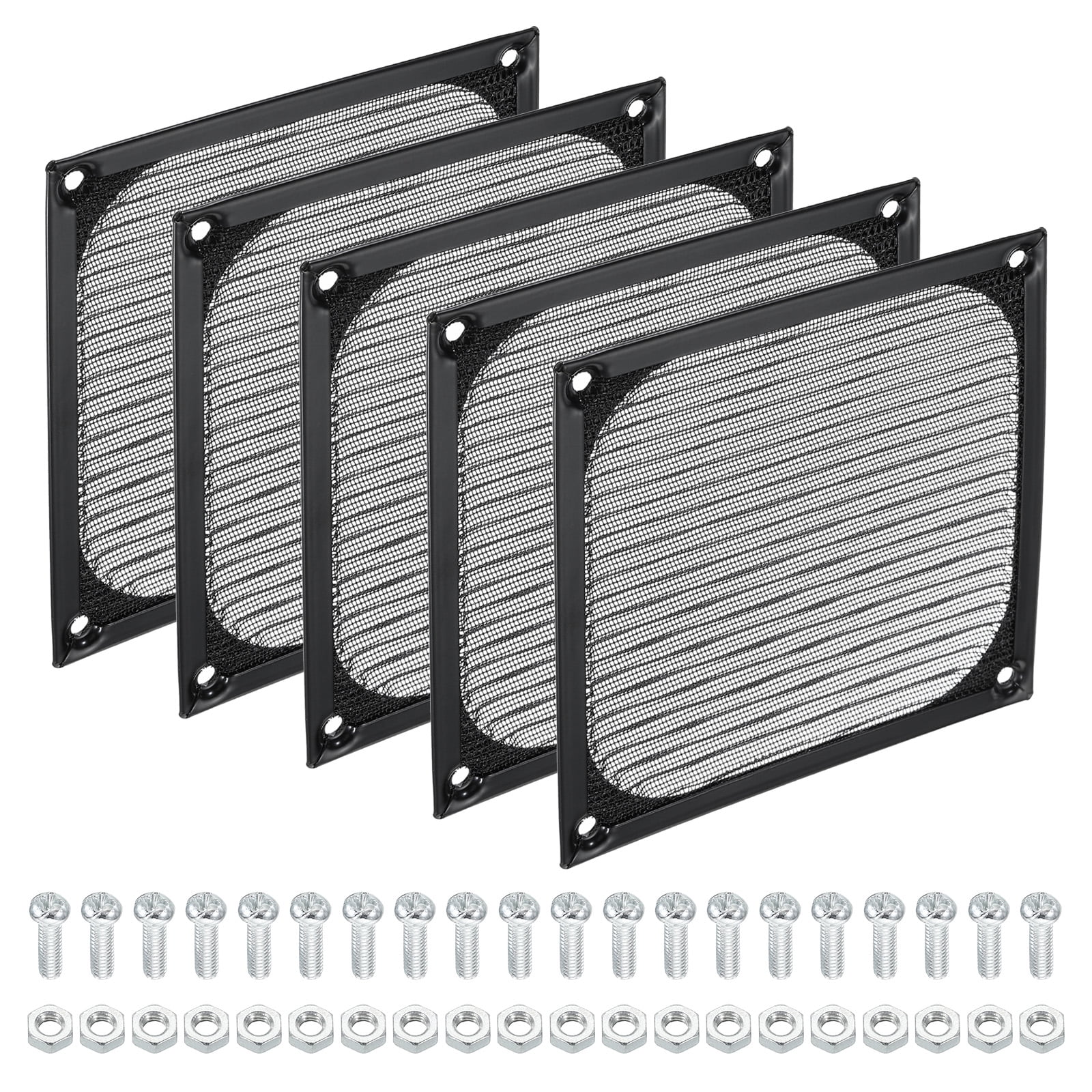 Uxcell 120mm Fan Filter Grill with Screws, 5 Pack Stainless Steel Mesh ...