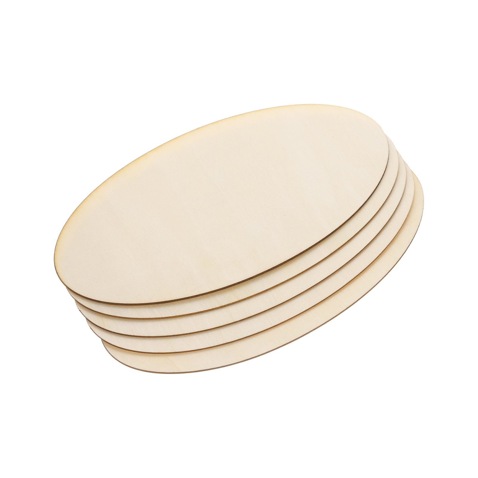 Uxcell 120x60mm Wood Pieces, 5 Pack Unfinished Oval Wood Shapes Blank ...