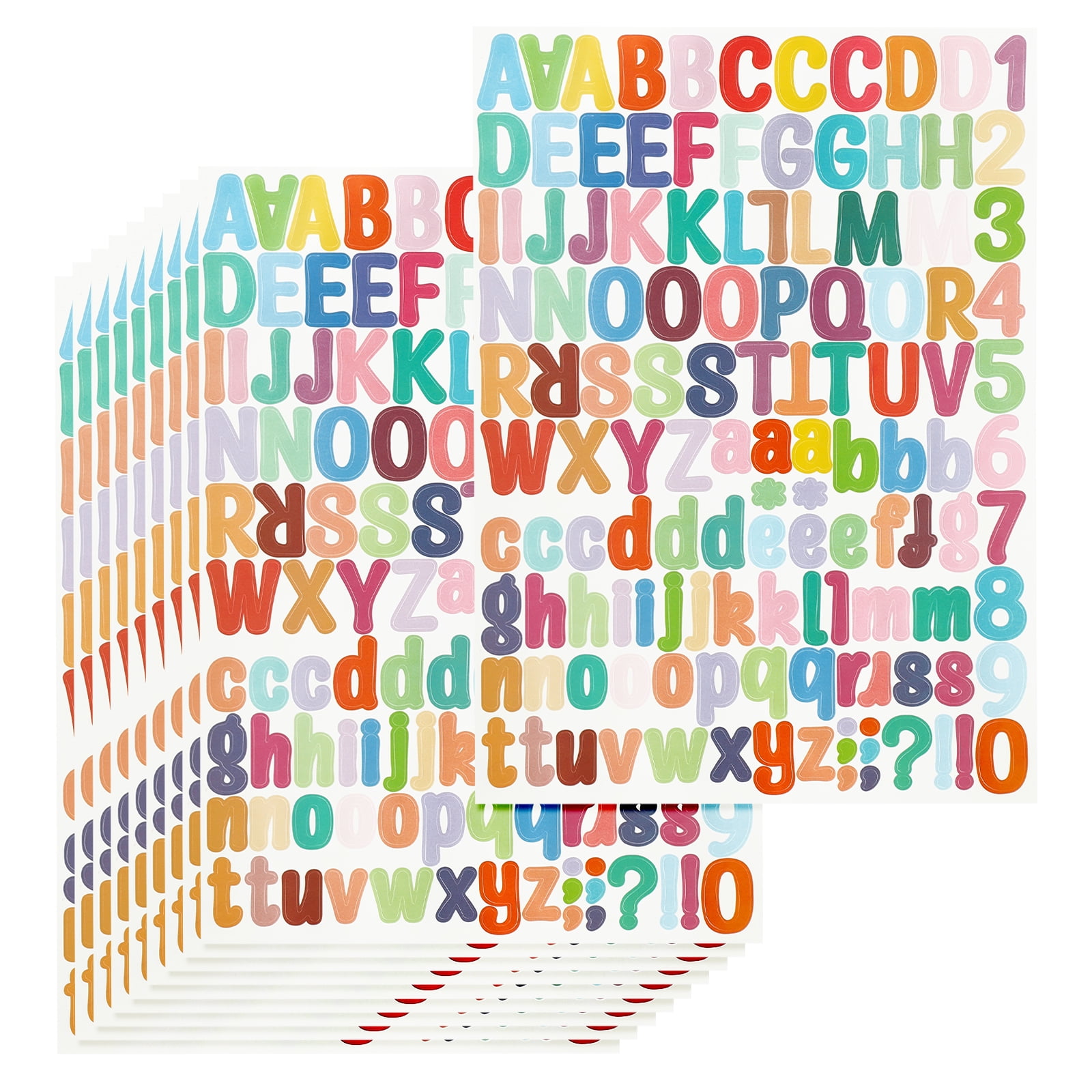 Uxcell 1260 Pcs 1 Inch Alphabet Stickers 10 Sheets Waterproof Vinyl ...
