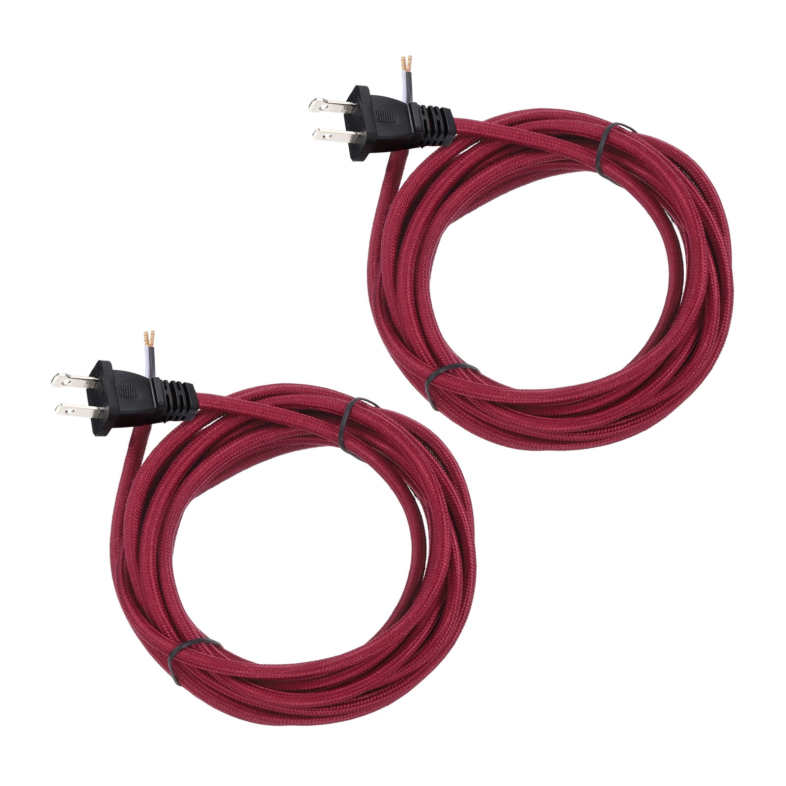 Uxcell 12Ft 18/2 Cloth Covered Lamp Cord with Plug, 2 Pcs Vintage ...