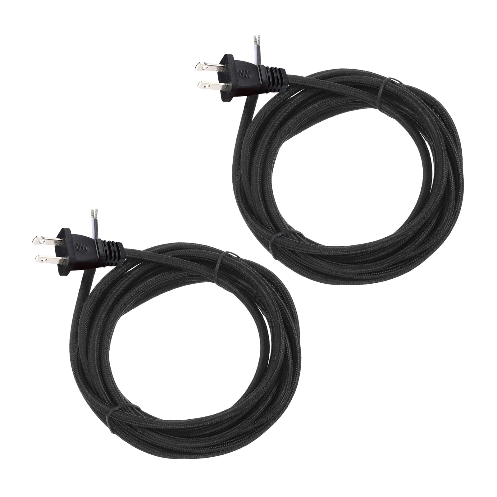 Uxcell 12Ft 18/2 Cloth Covered Lamp Cord with Plug, 2 Pcs Vintage ...